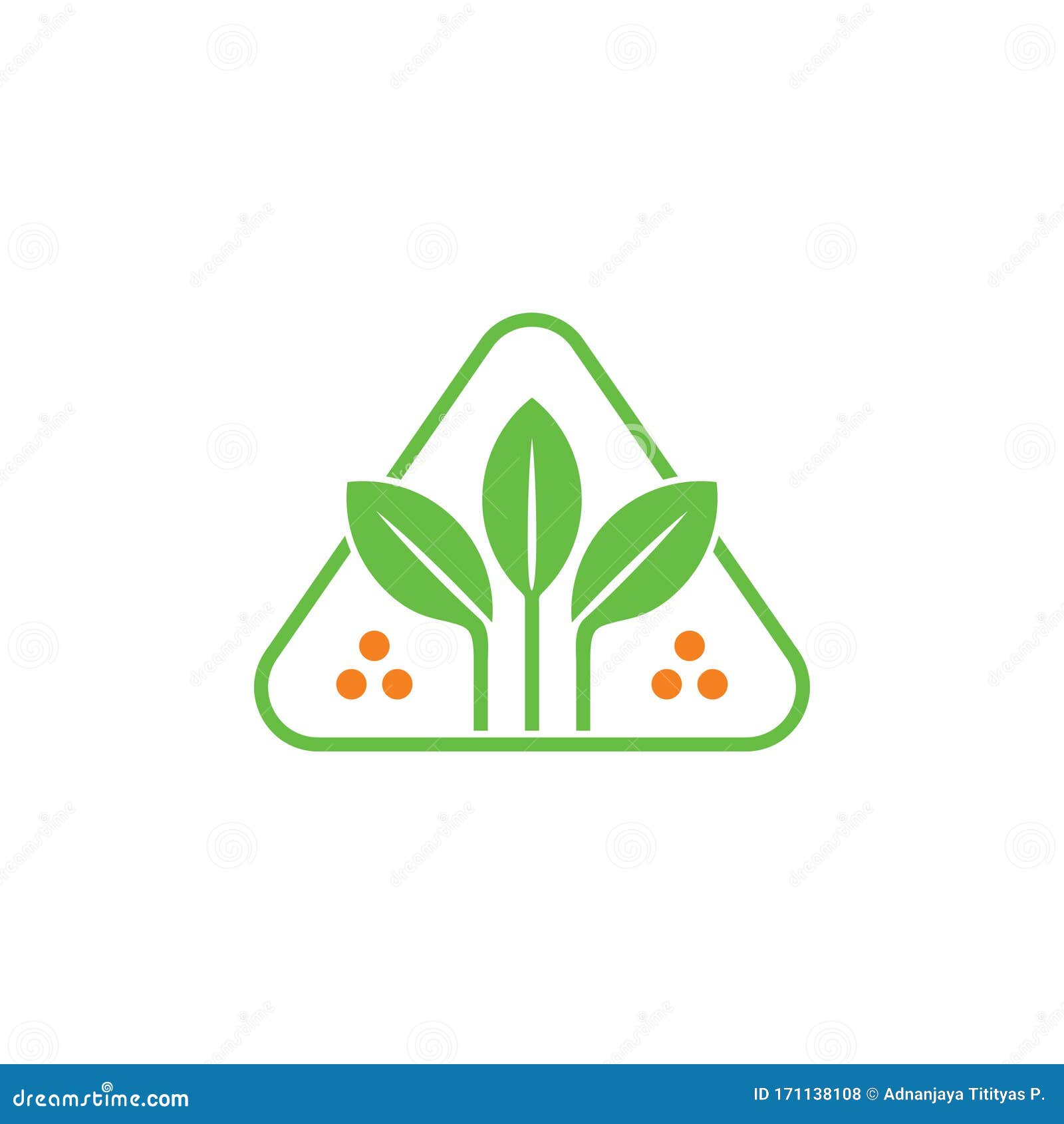 Leaf and Wheat Abstract Triangle Logo Vector Stock Vector ...