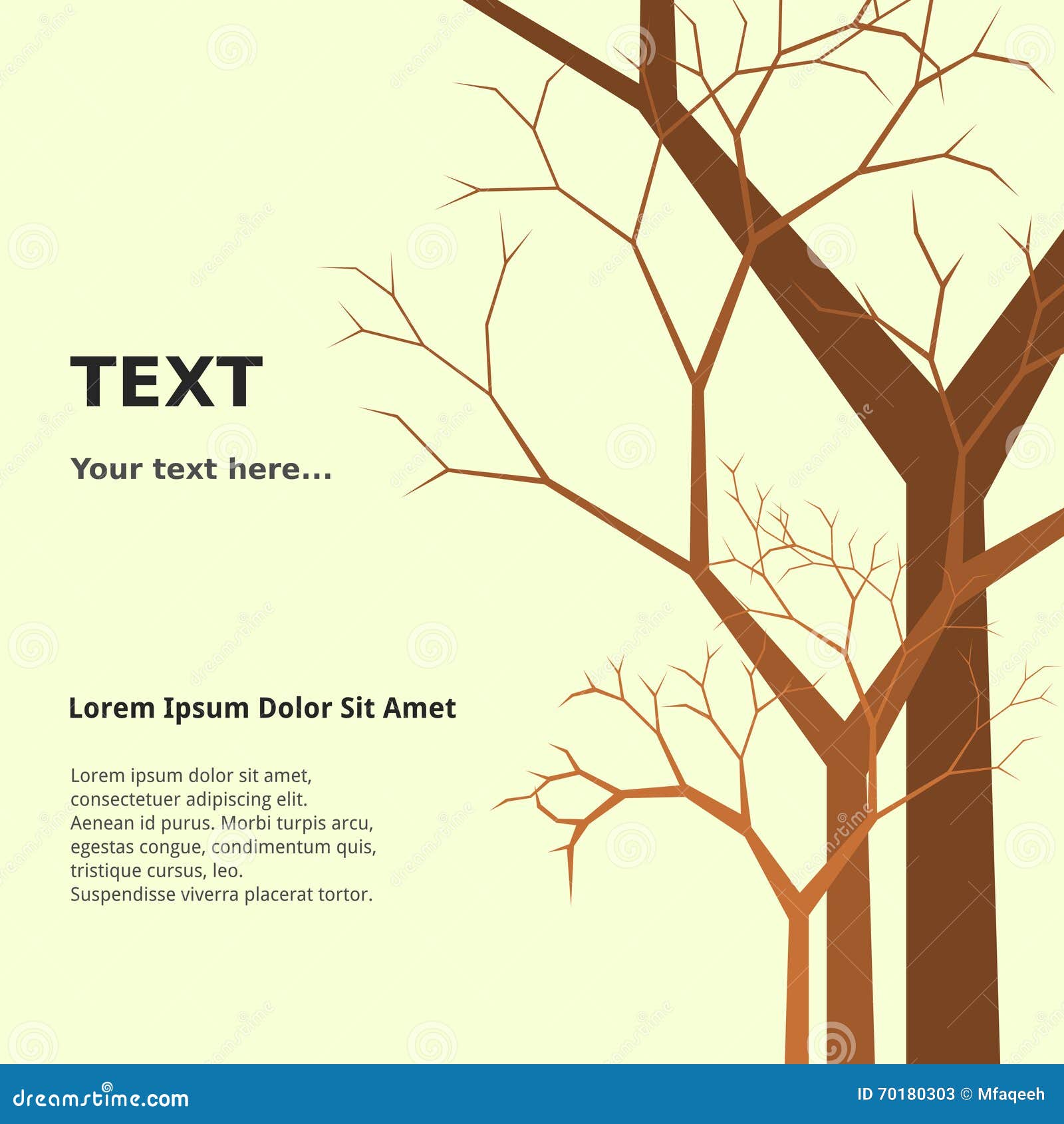 Leafless Tree for Text Background Stock Vector - Illustration of save ...