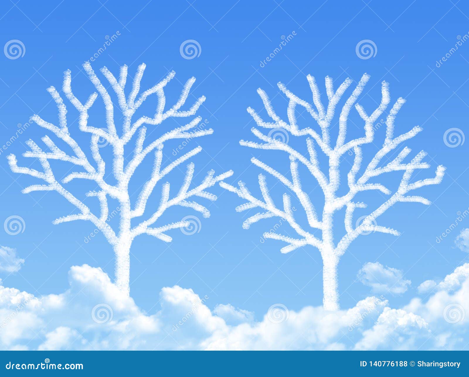 Leafless tree cloud shape stock illustration. Illustration of smoke ...
