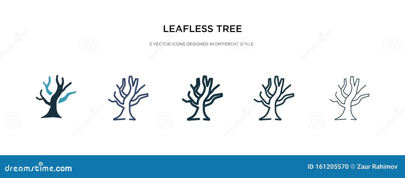 Leafless Tree Icon in Different Style Vector Illustration. Two Colored ...