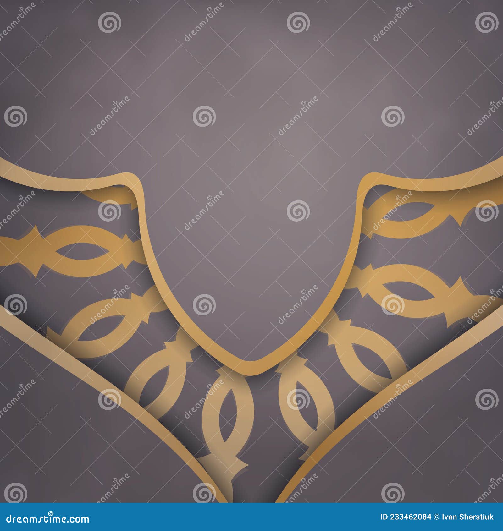 Leaflet in Brown Color with a Mandala with a Gold Pattern for Your ...