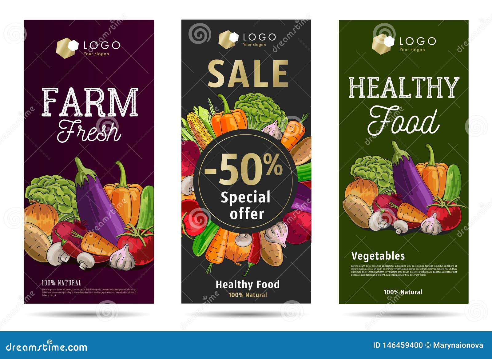 Leaflet with Colorful Vegetables Illustrations, Premium Segment Stock ...