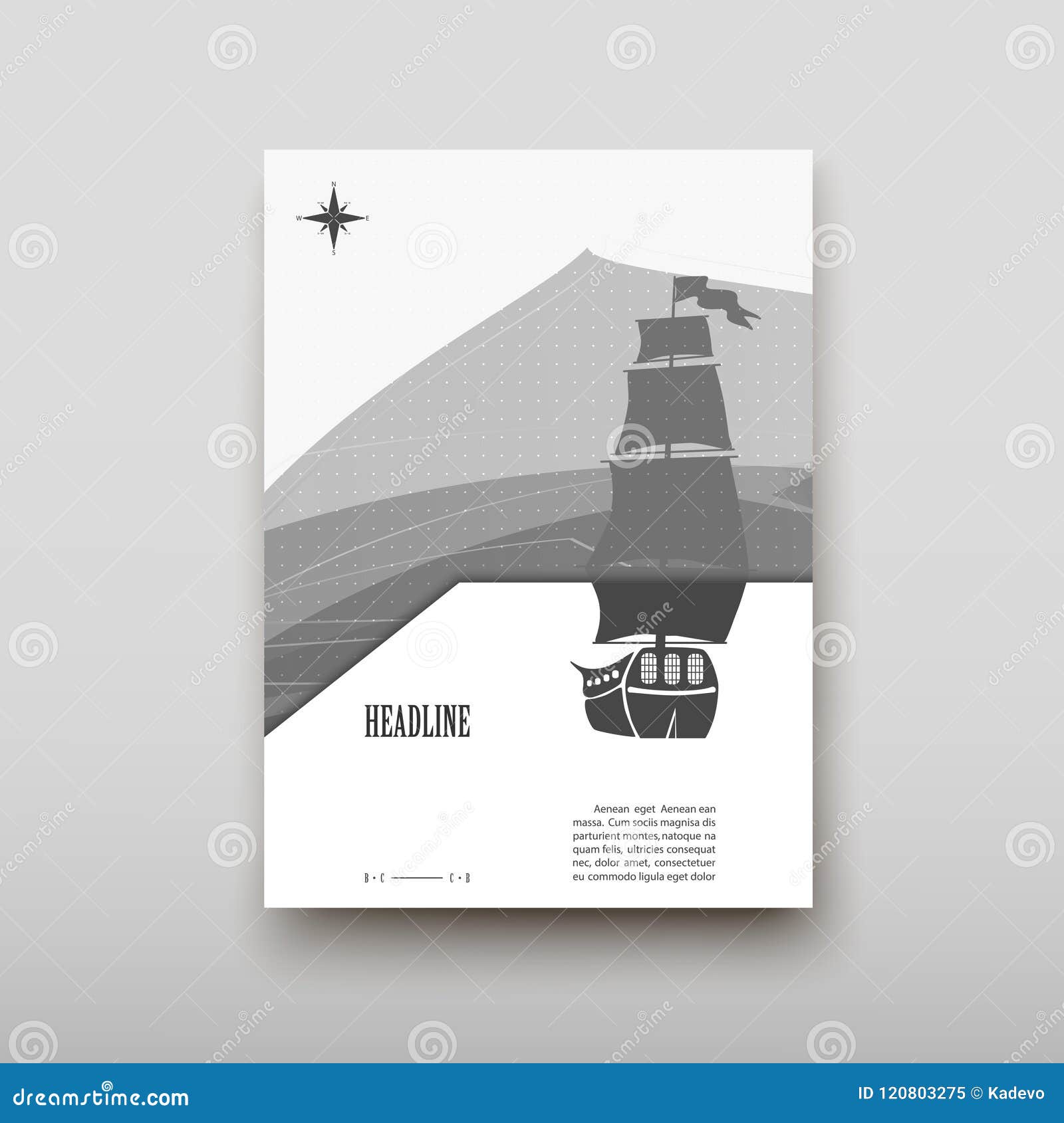 Leaflet Cover Presentation Abstract Geometric Background, Layout in A4 ...