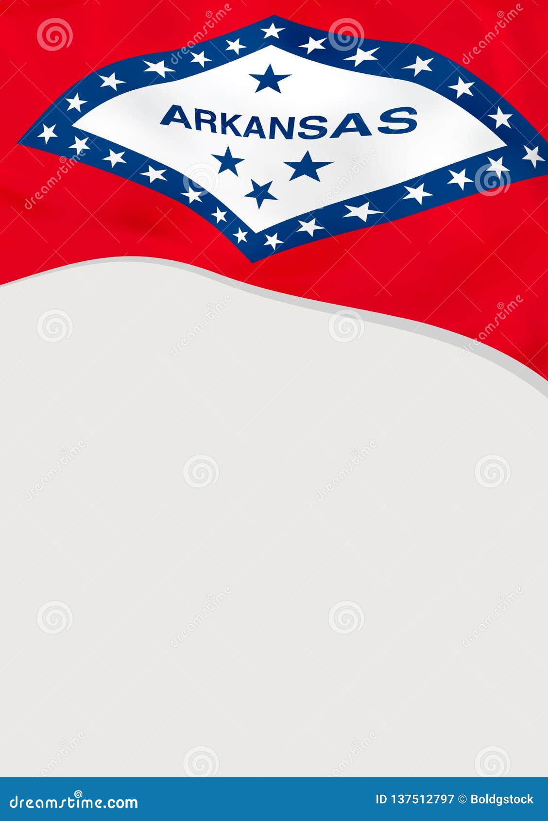 Leaflet Design with Flag of Arkansas, US. Vector Template Stock Vector ...