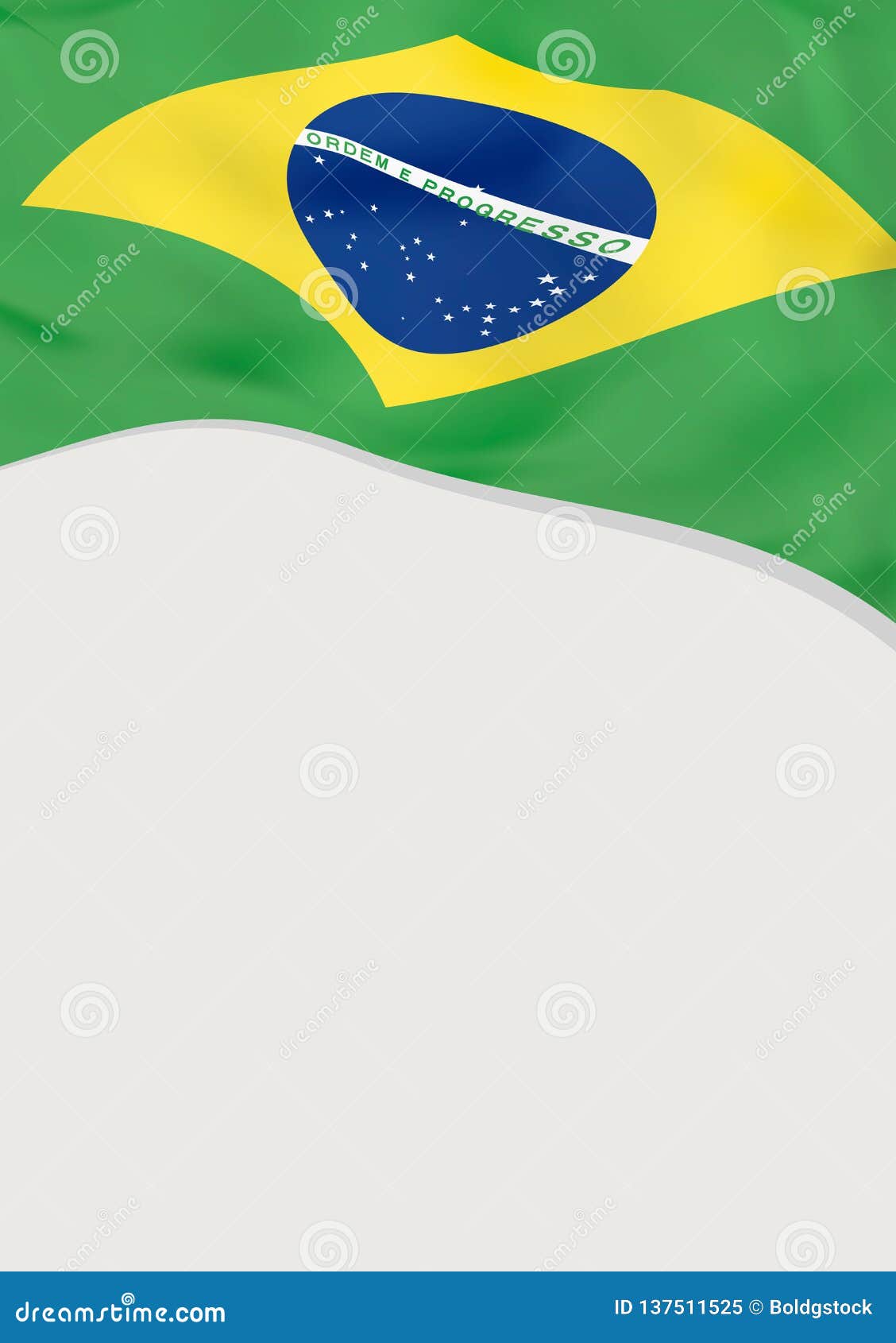 Leaflet Design with Flag of Brazil. Vector Template Stock Vector ...
