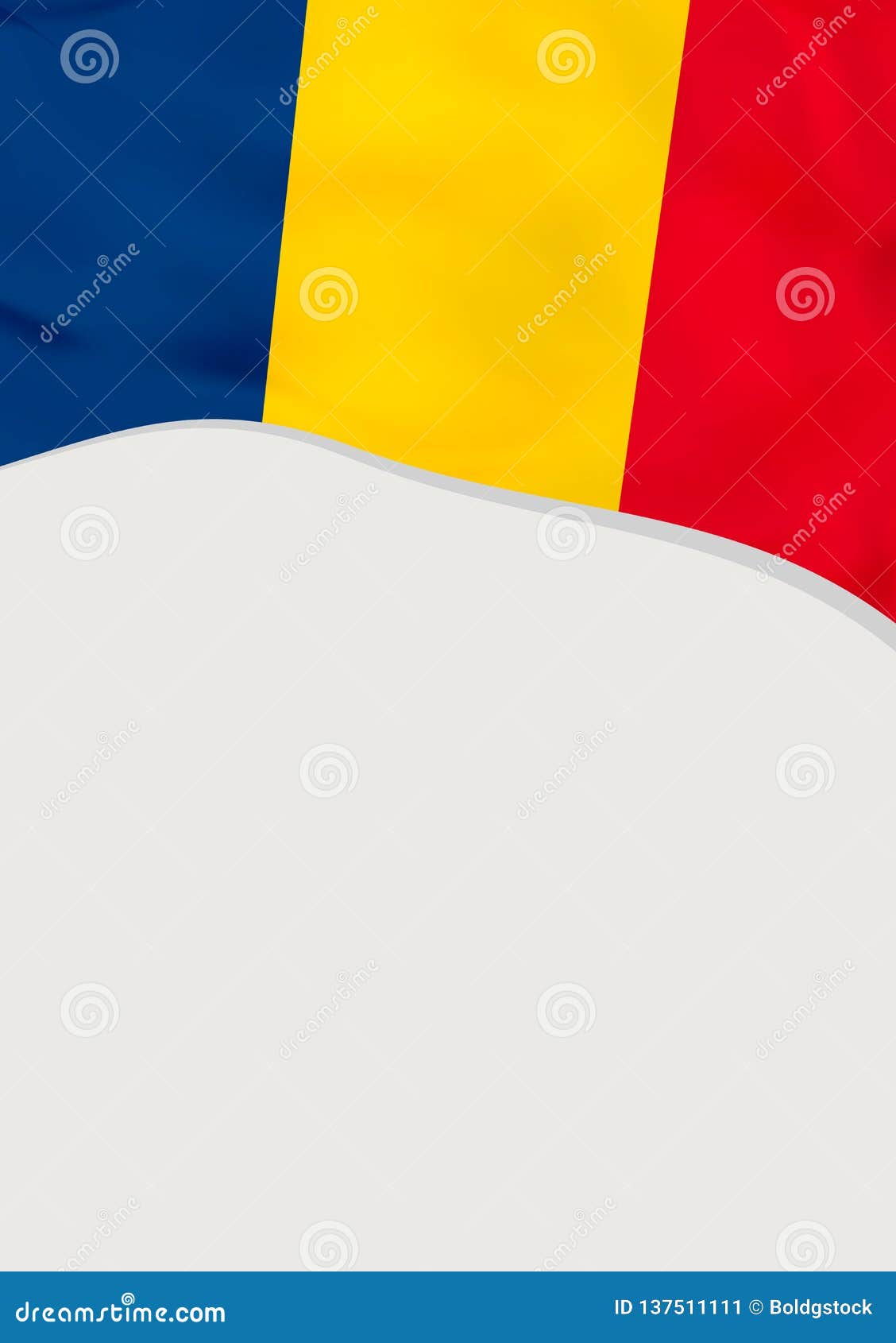 Leaflet Design with Flag of Chad. Vector Template Stock Vector ...