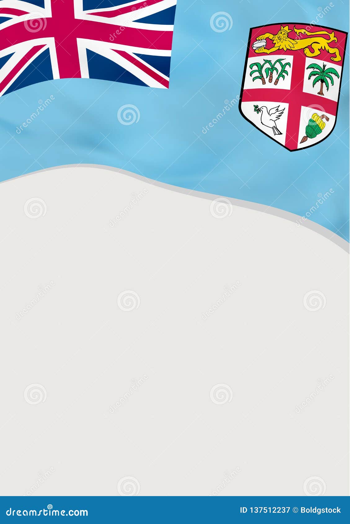 Leaflet Design with Flag of Fiji. Vector Template Stock Vector ...