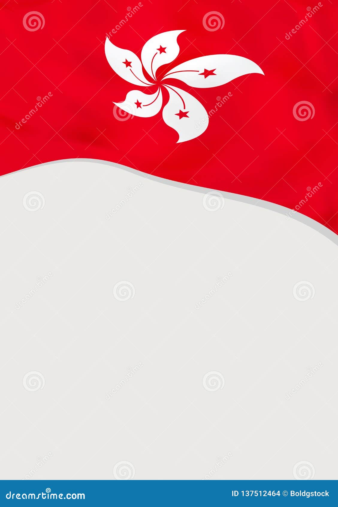 Leaflet Design with Flag of Hong Kong. Vector Template Stock Vector ...