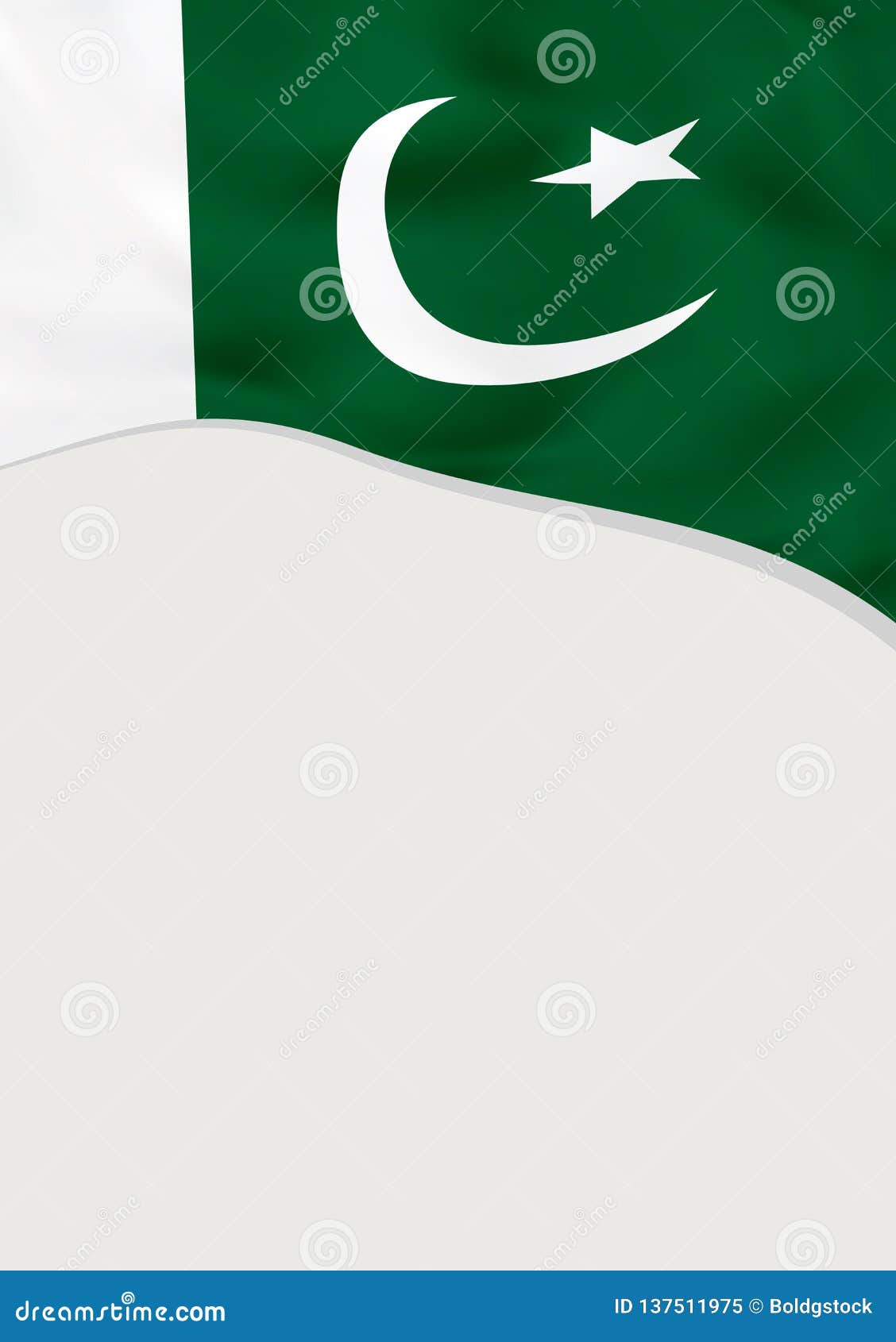 Leaflet Design with Flag of Pakistan. Vector Template Stock Vector ...