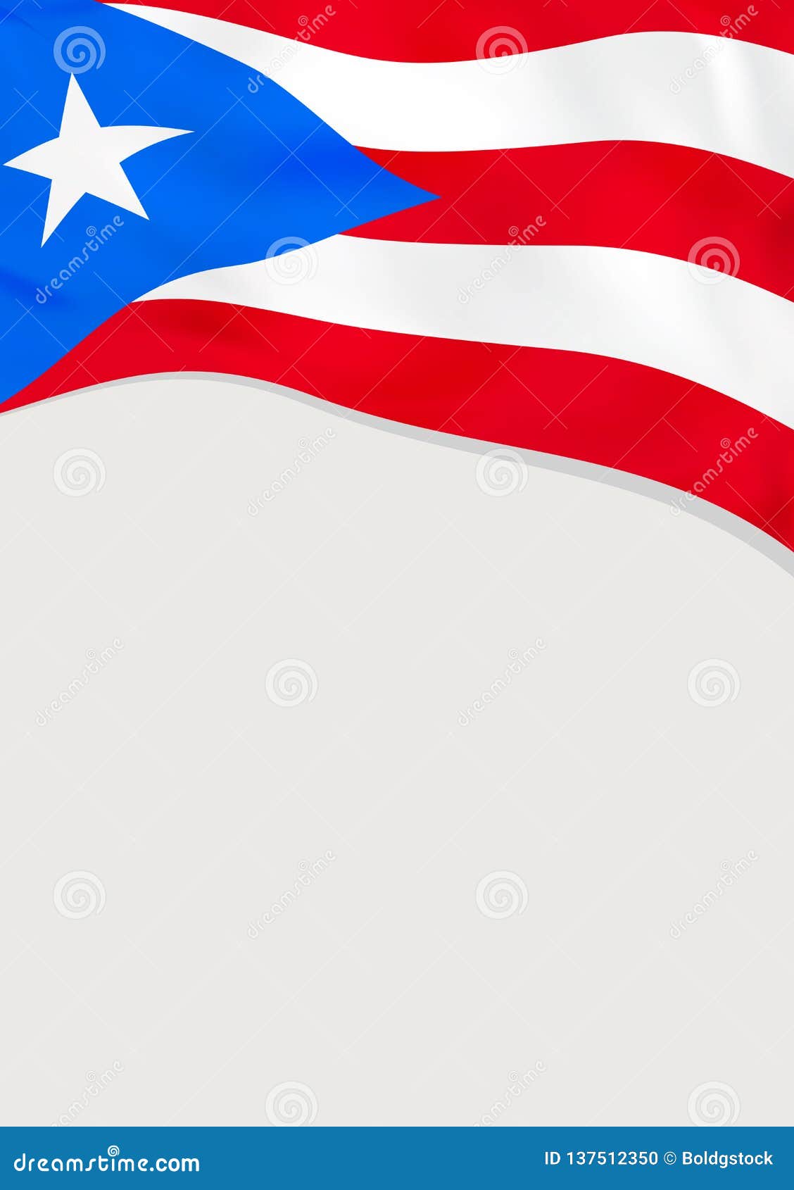 Leaflet Design with Flag of Puerto Rico. Vector Template Stock Vector ...