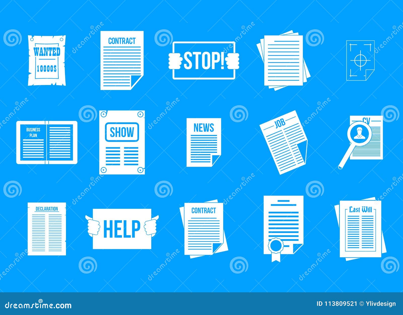 Leaflet Icon Blue Set Vector Stock Vector - Illustration of card, chart ...