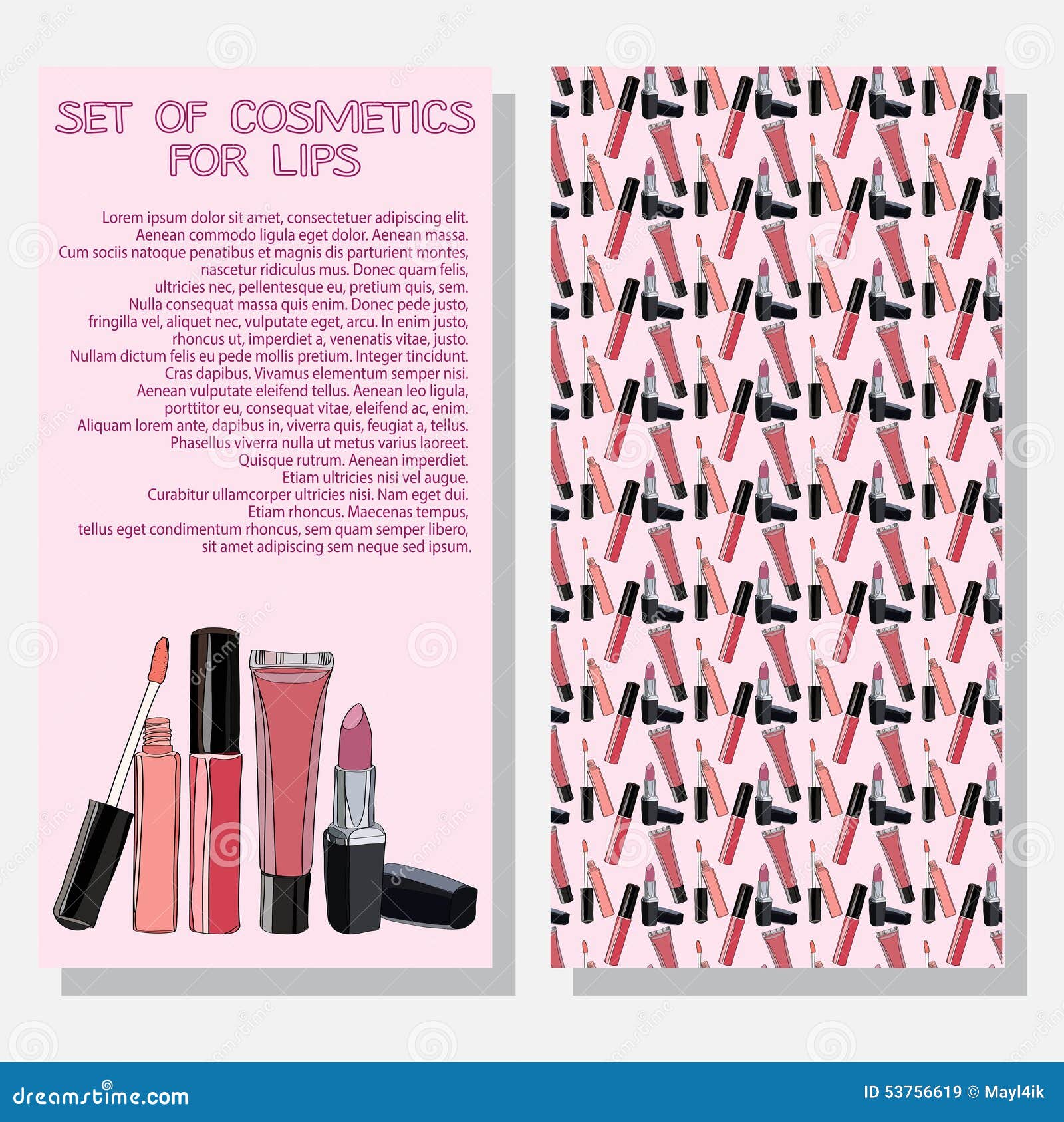 Leaflet with Improved Formula Cosmetics for Lips Stock Vector ...