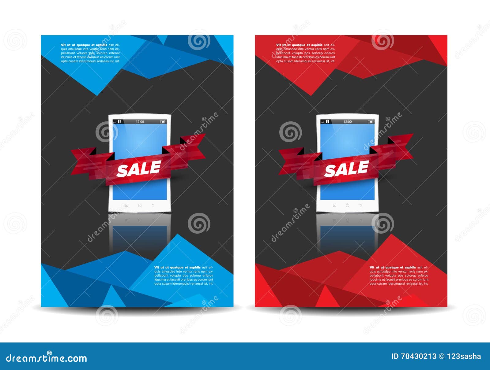 Leaflet with Mobile Phone Template Stock Vector - Illustration of ...