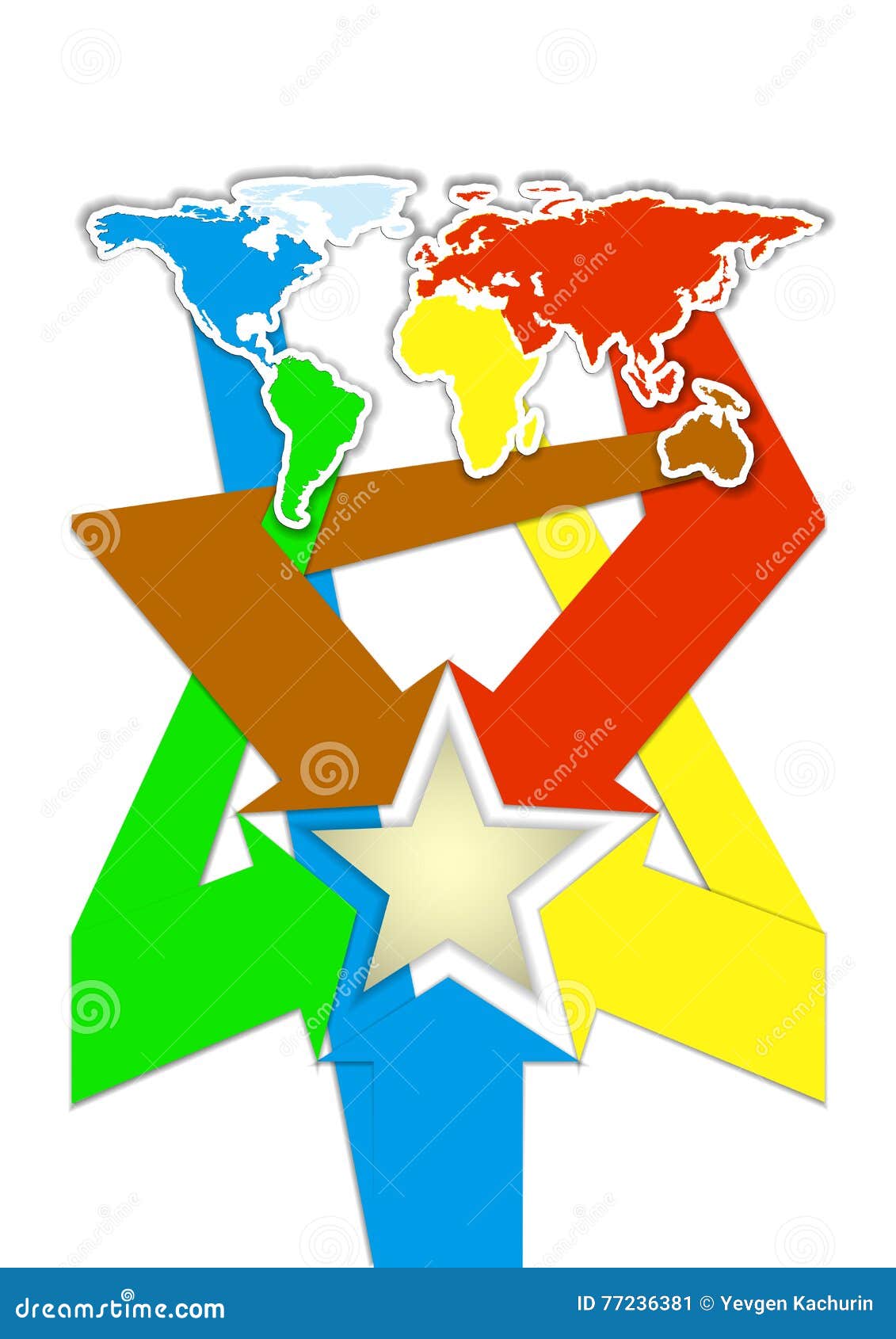 Leaflet, Pamphlet, Booklet Material World Map Design Cartoon Vector ...