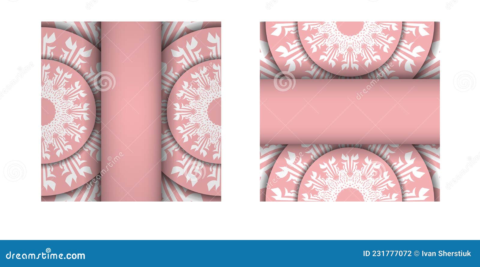 Leaflet in Pink with Abstract White Pattern Prepared for Typography ...