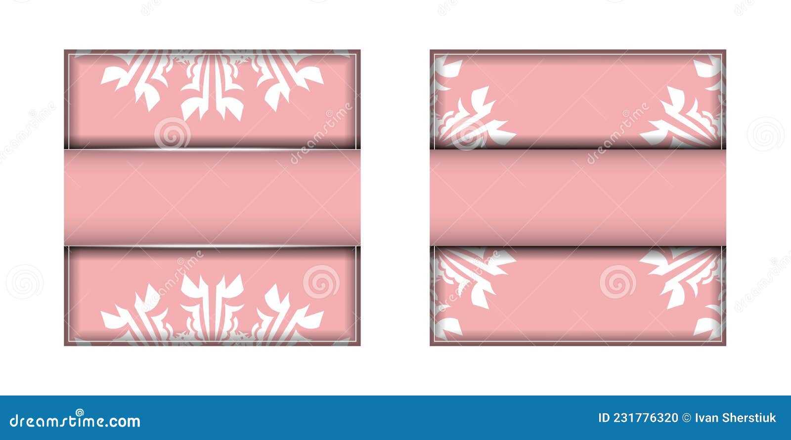 Leaflet in Pink Color with a Mandala in a White Pattern, Prepared for ...