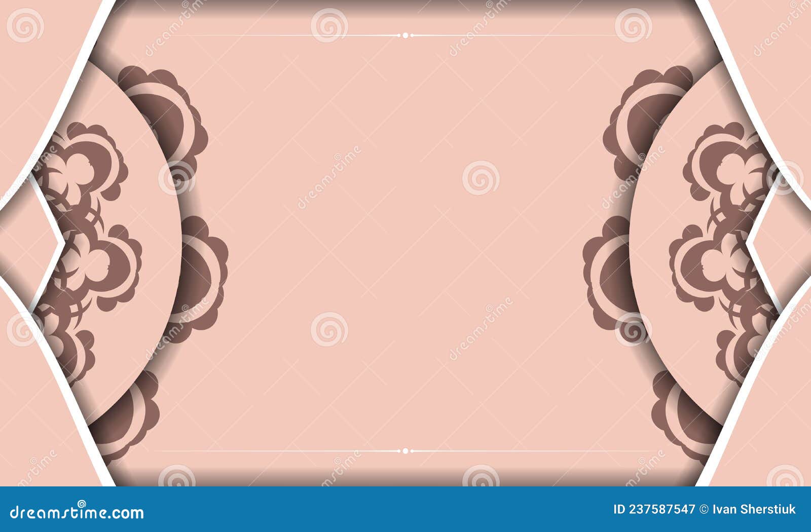 Leaflet in Pink with Greek Pattern is Ready for Print. Stock Vector ...
