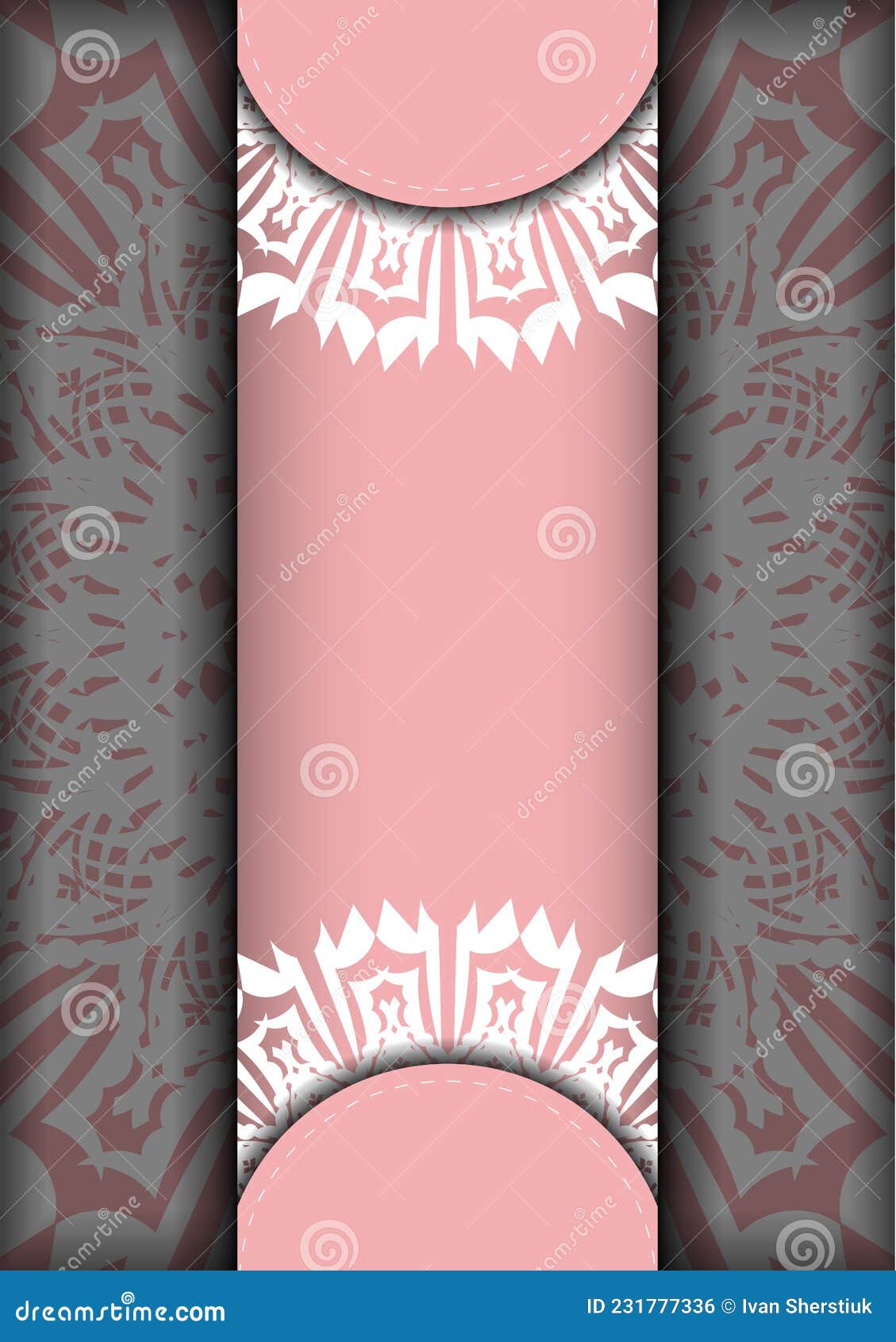 Leaflet in Pink with Indian White Pattern is Ready for Print. Stock ...