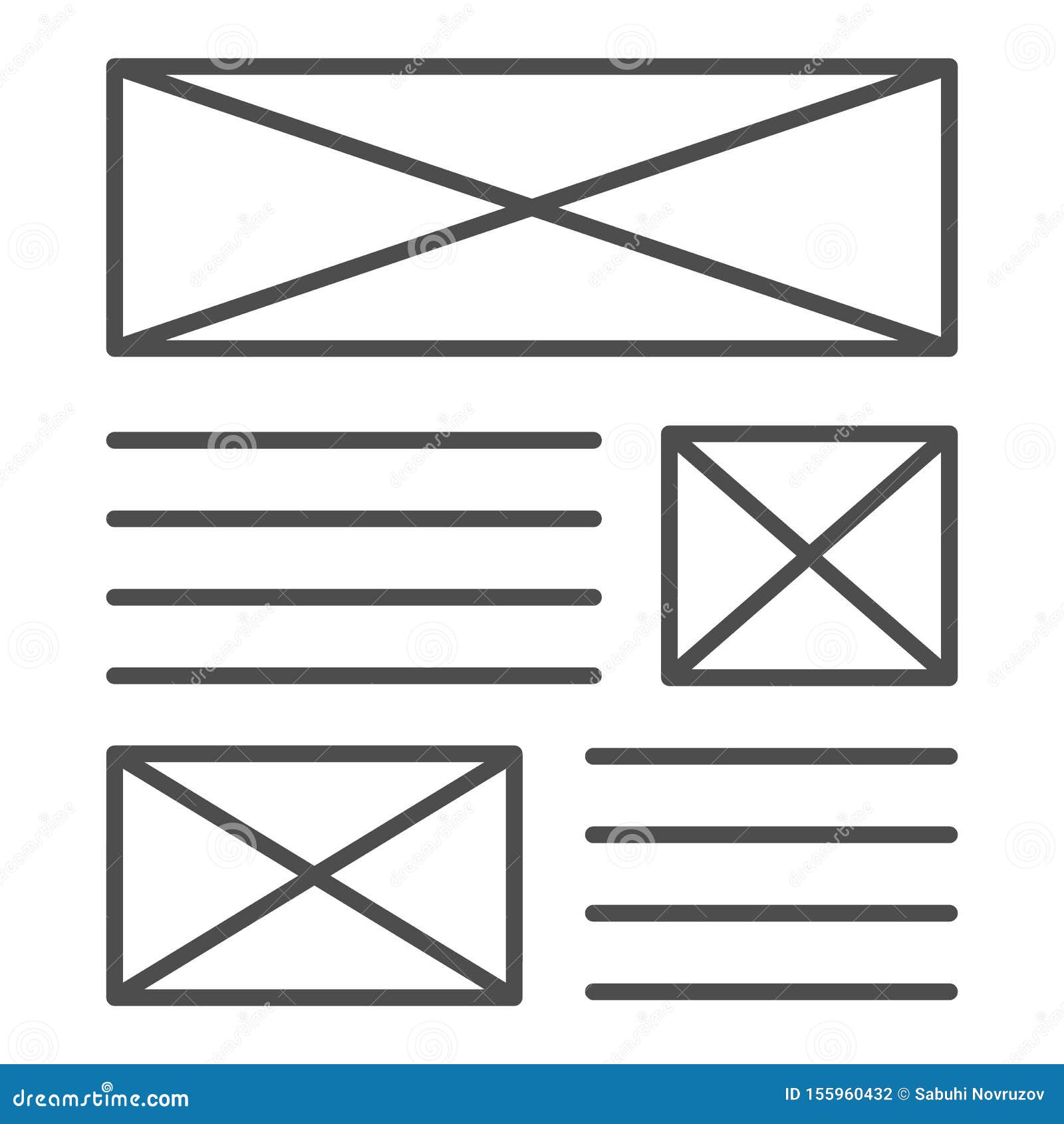 Leaflet Promo Line Icon. Layout Of Document Vector Illustration ...