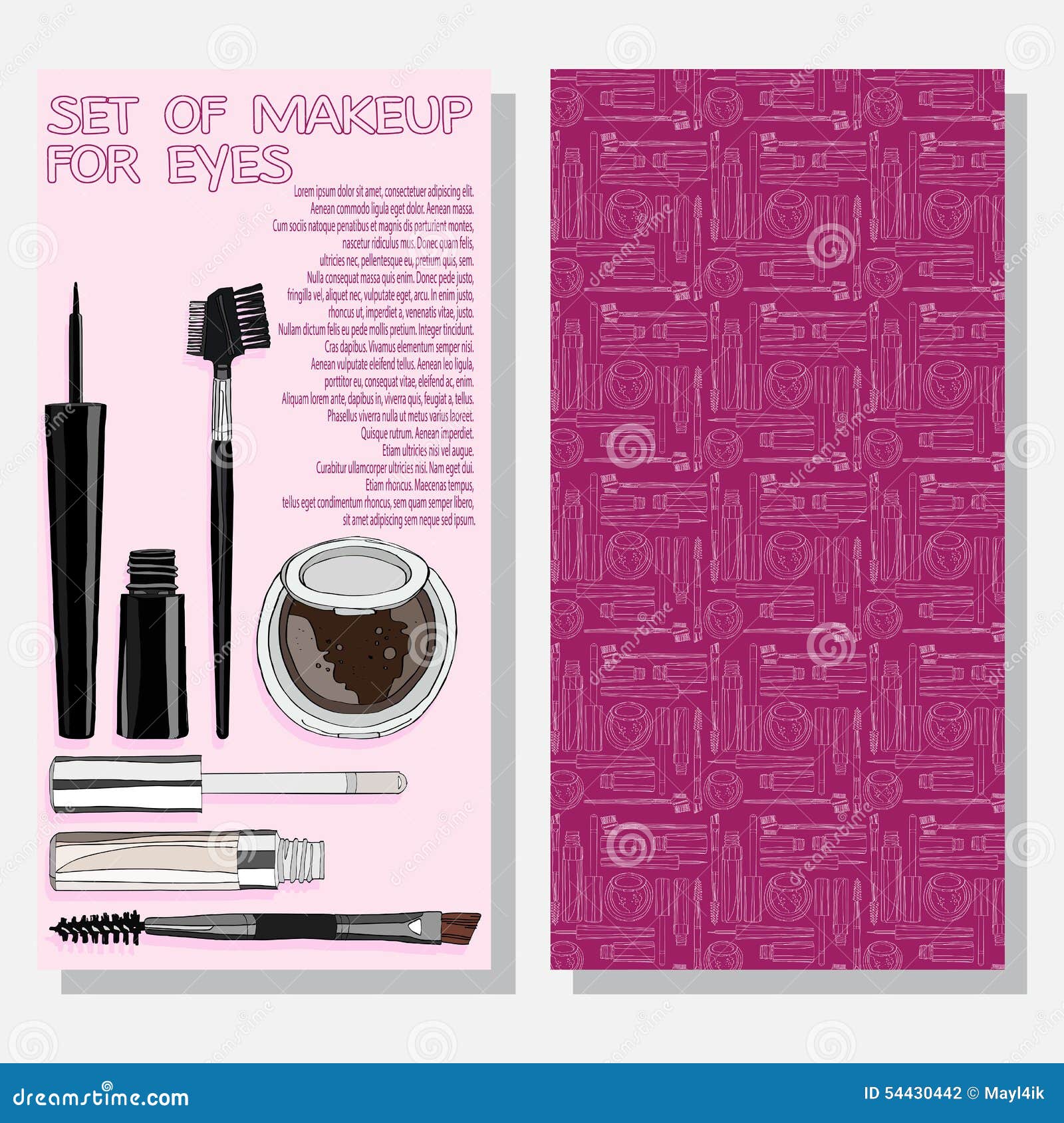 Leaflet with Set of Makeup for Eyes Stock Illustration - Illustration ...