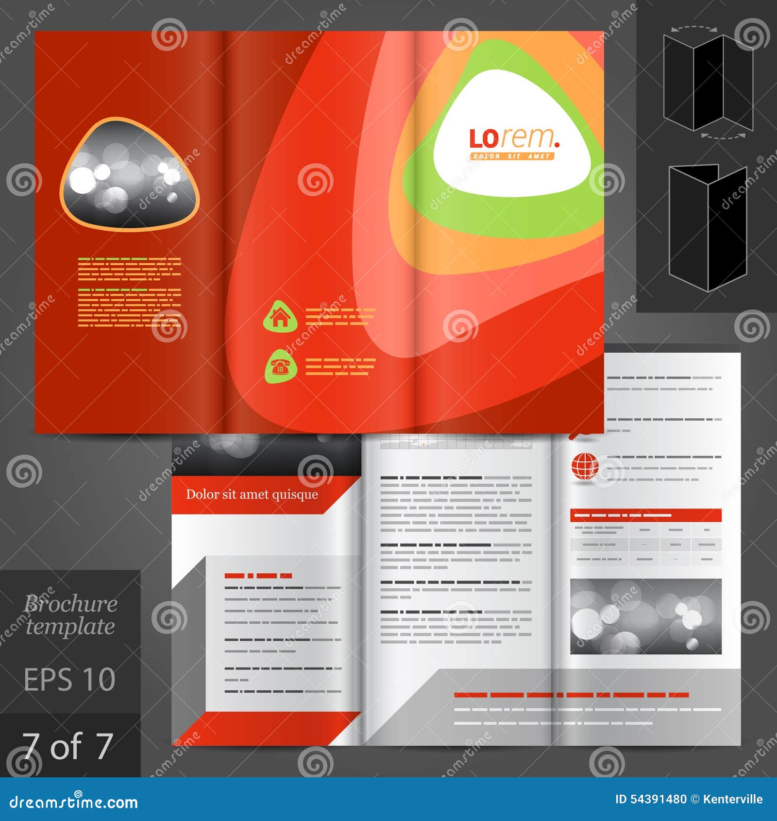 Leaflet Template Design stock vector. Illustration of stationery - 54391480