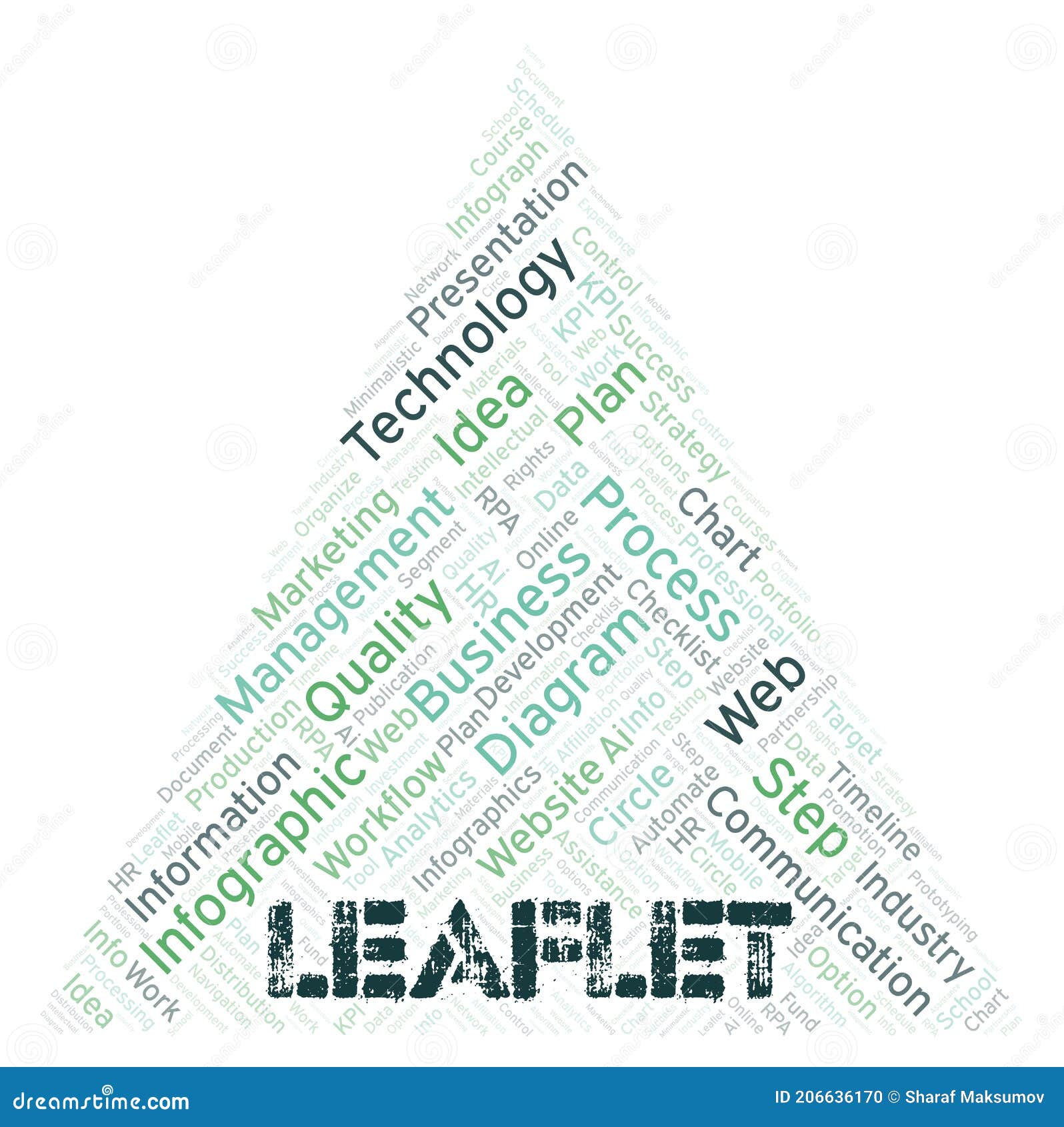 Leaflet Typography Word Cloud Create with the Text only. Stock ...