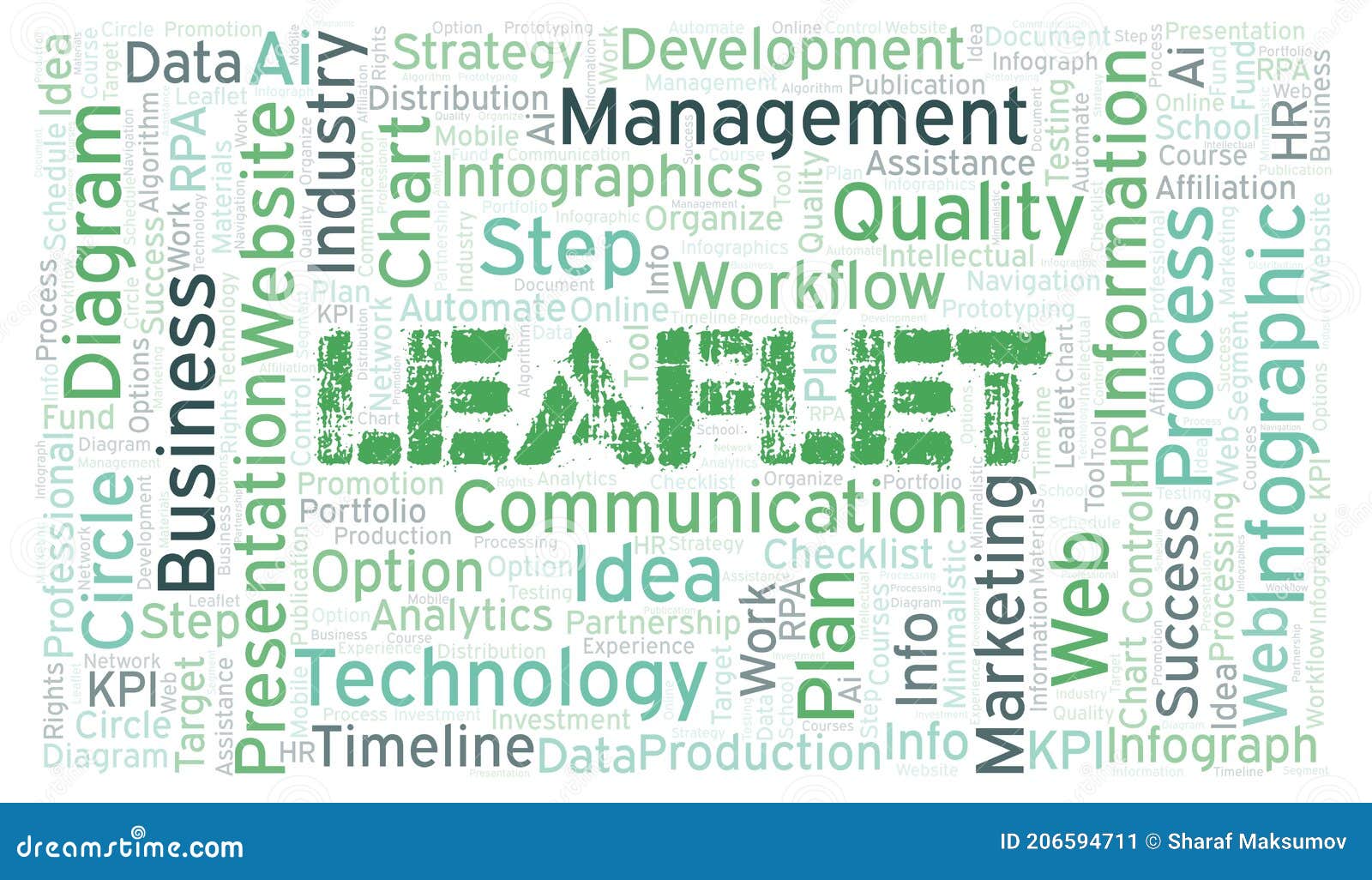 Leaflet Typography Word Cloud Create with the Text only. Stock ...