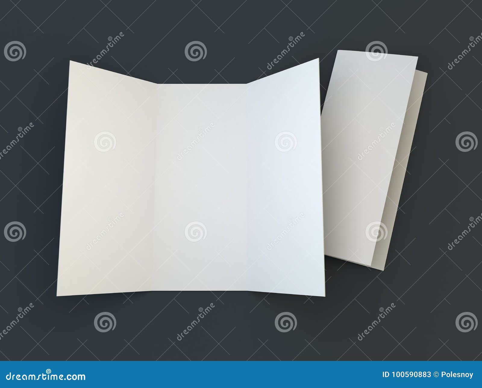 Leaflet White Template Paper. 3D Stock Illustration - Illustration of ...