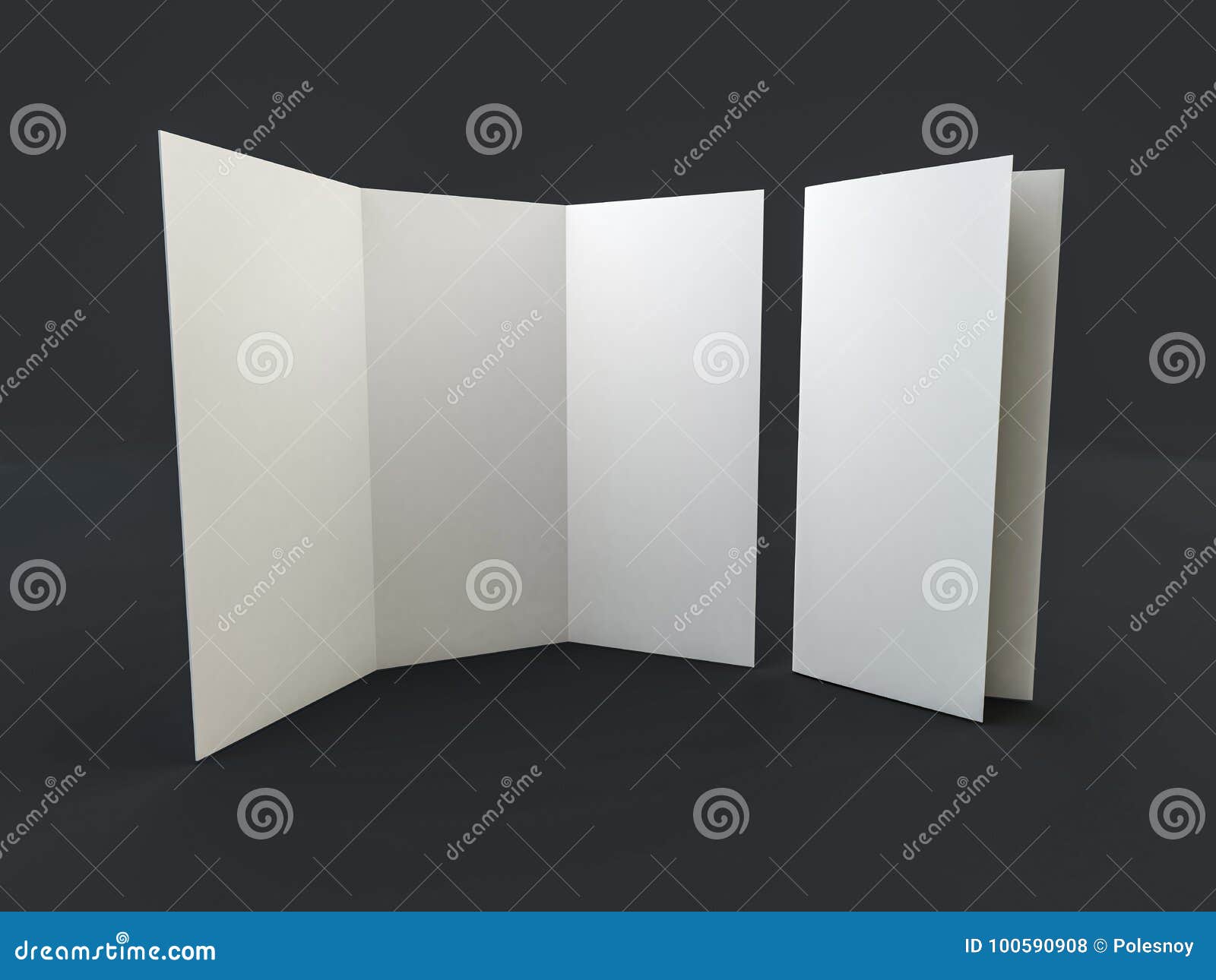 Leaflet White Template Paper. 3D Stock Illustration - Illustration of ...