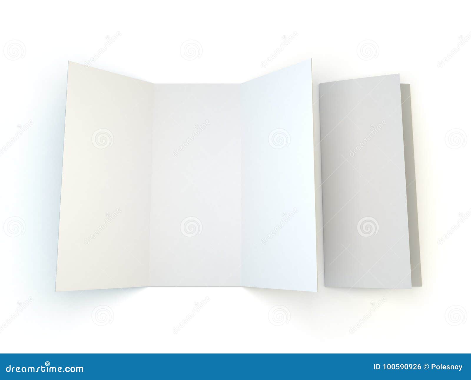 Leaflet White Template Paper. 3D Stock Illustration - Illustration of ...