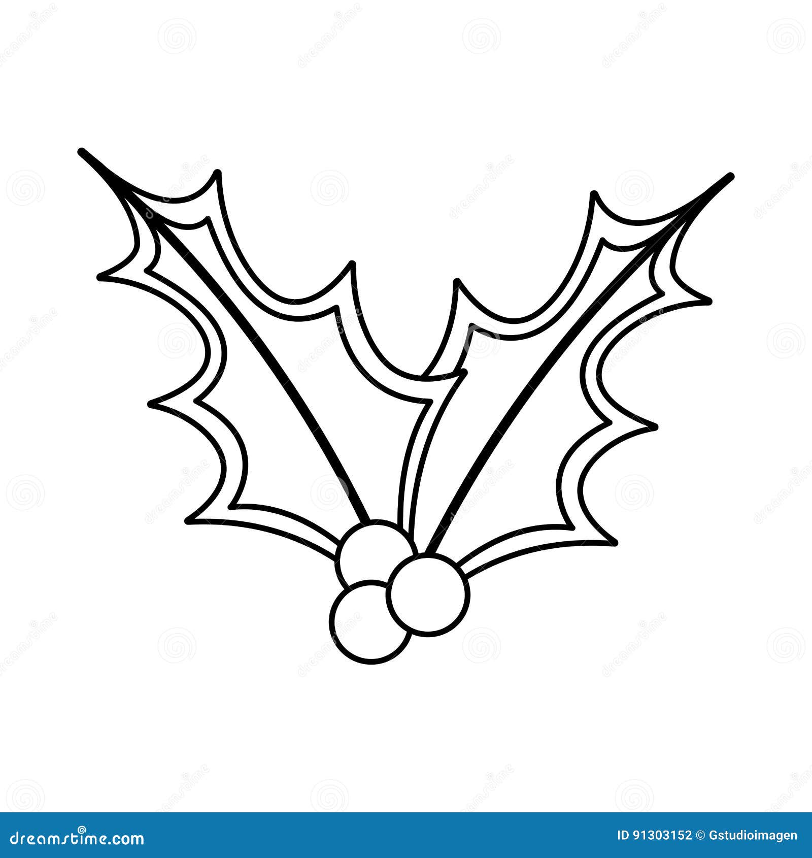 Leafs Christmas Decoration Icon Stock Vector - Illustration of bright ...