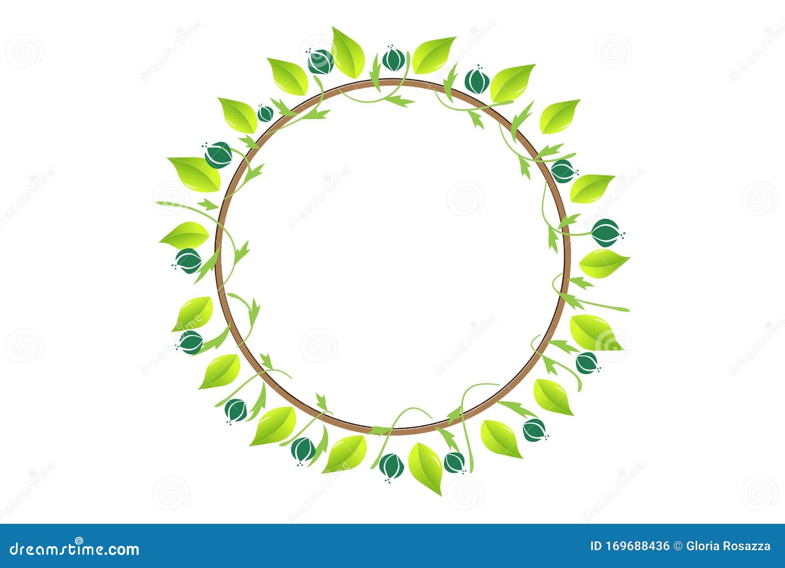 Leafs Climbing Plant Ecology Circle Frame Border Stock Vector ...