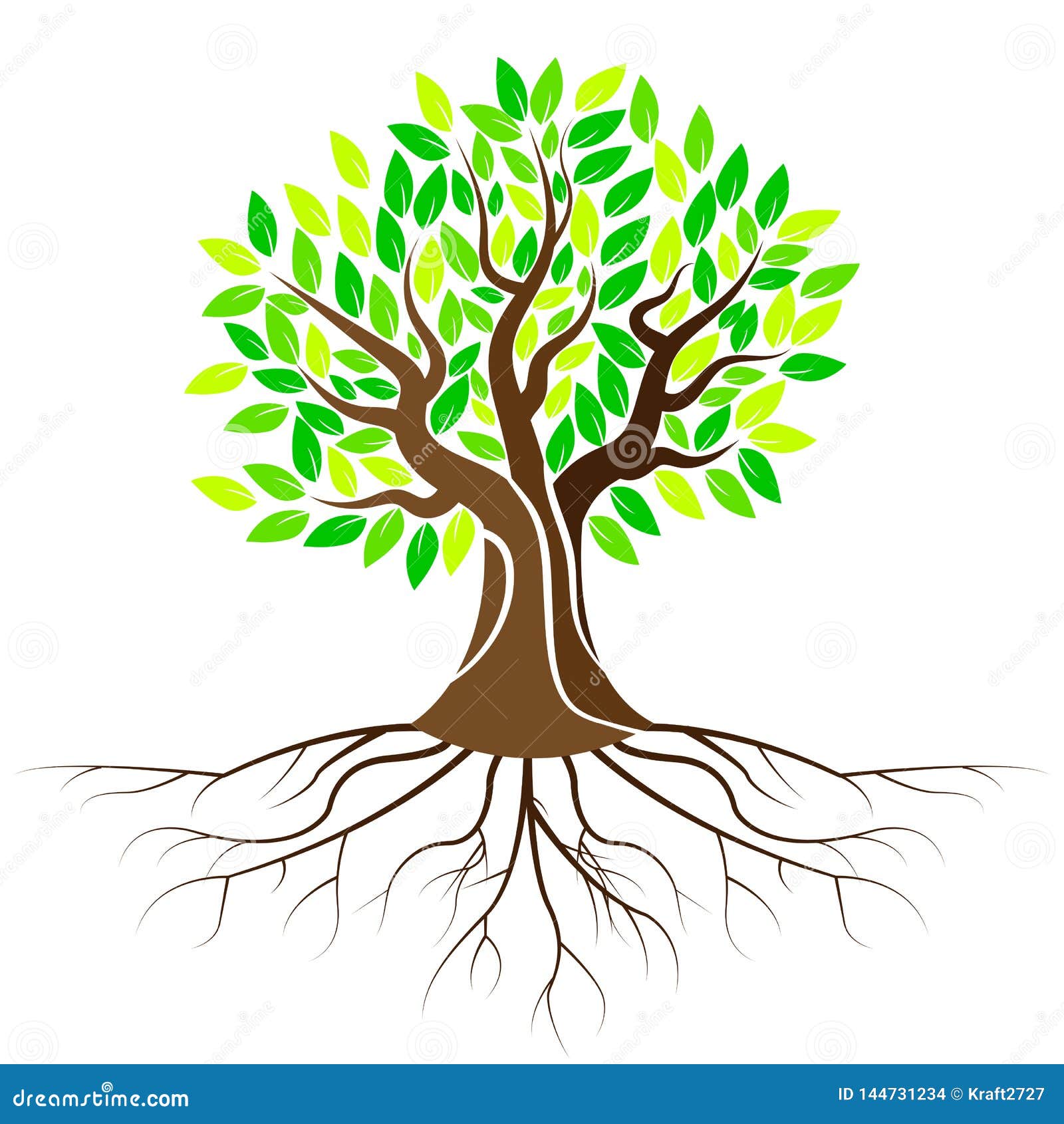 Tree & Tree Roots Silhouette Collection Cartoon Vector | CartoonDealer ...