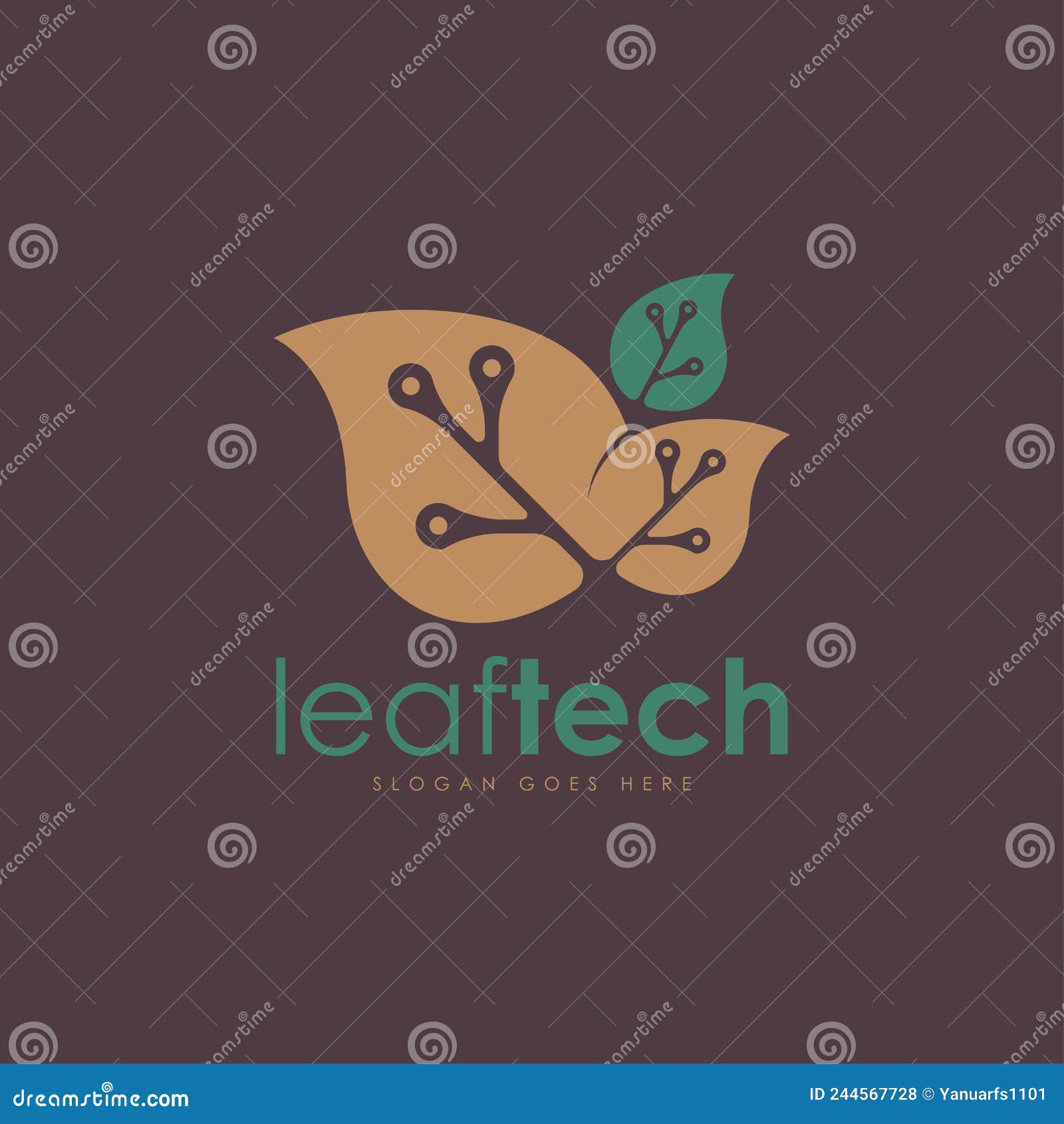 Leaftech Logo Design Concept Vector Stock Vector - Illustration of ...