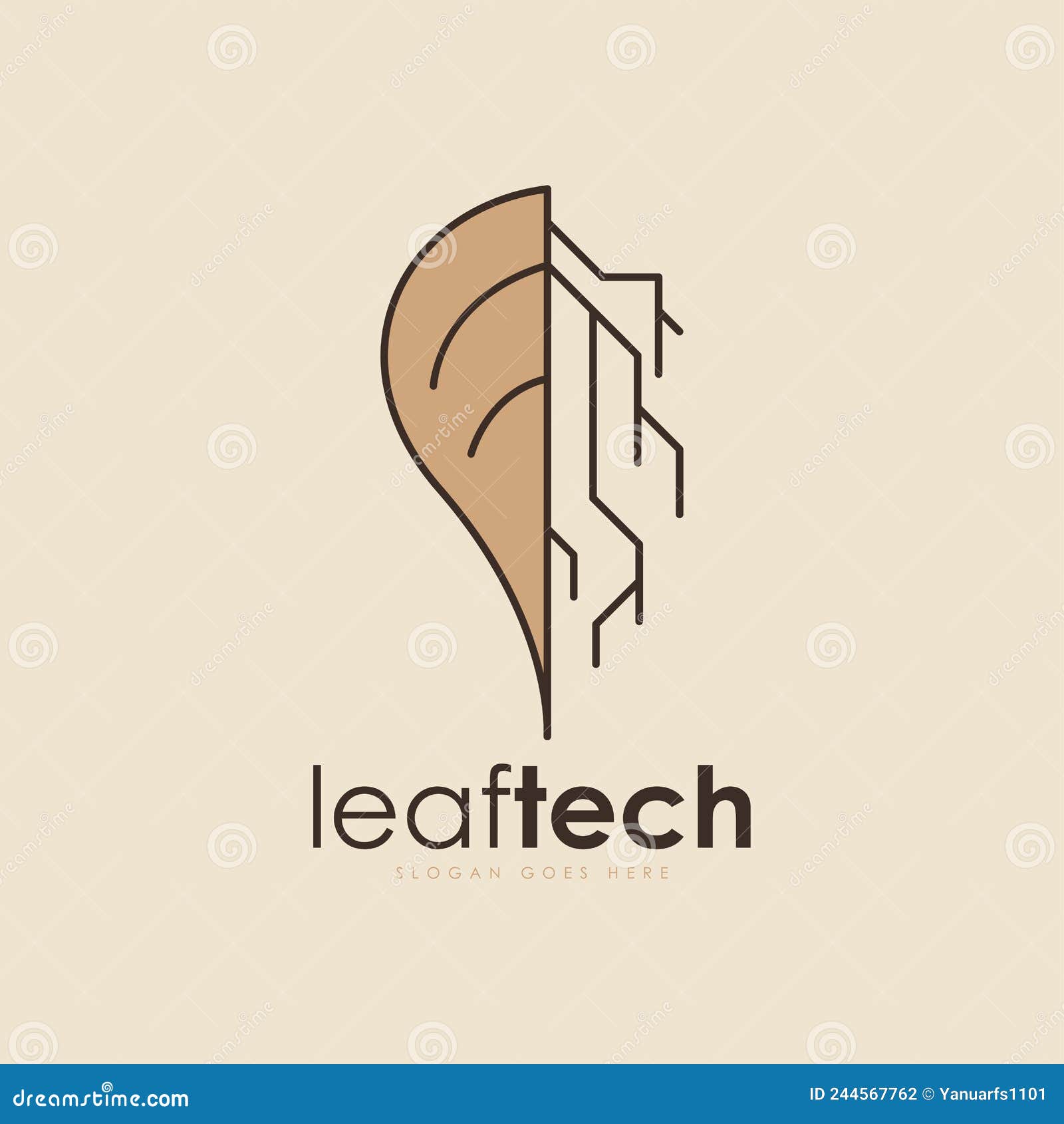 Leaftech Logo Design Concept Vector Stock Vector - Illustration of ...