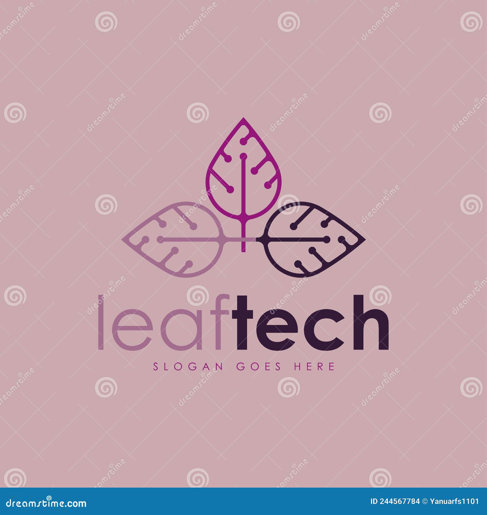 Leaftech Logo Design Concept Vector Stock Vector - Illustration of ...
