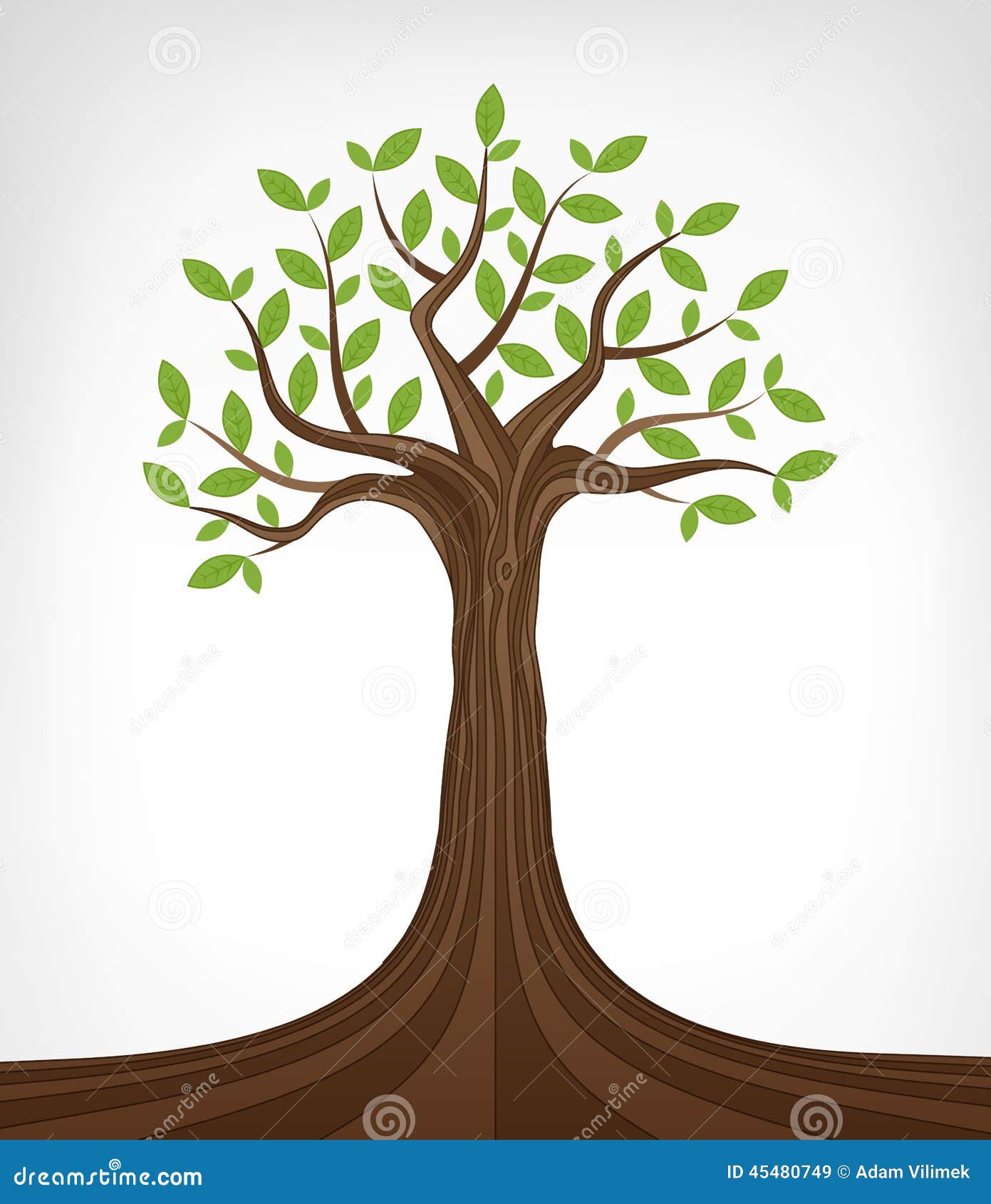 Leafy Green Ash Tree Conceptual Art Isolated Stock Vector ...
