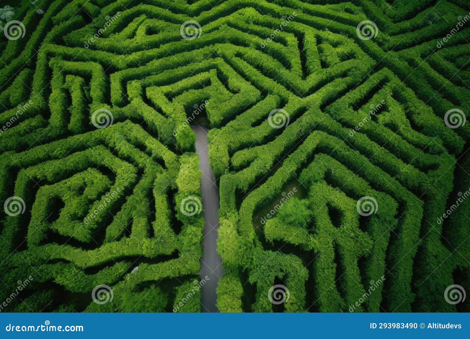 A Leafy, Green Maze from an Overhead Perspective Stock Illustration ...