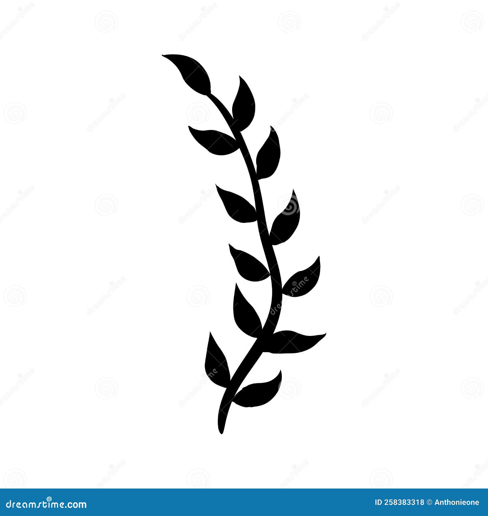 Leafy Plant with Decorative Art Isolated Vector Illustration Stock ...