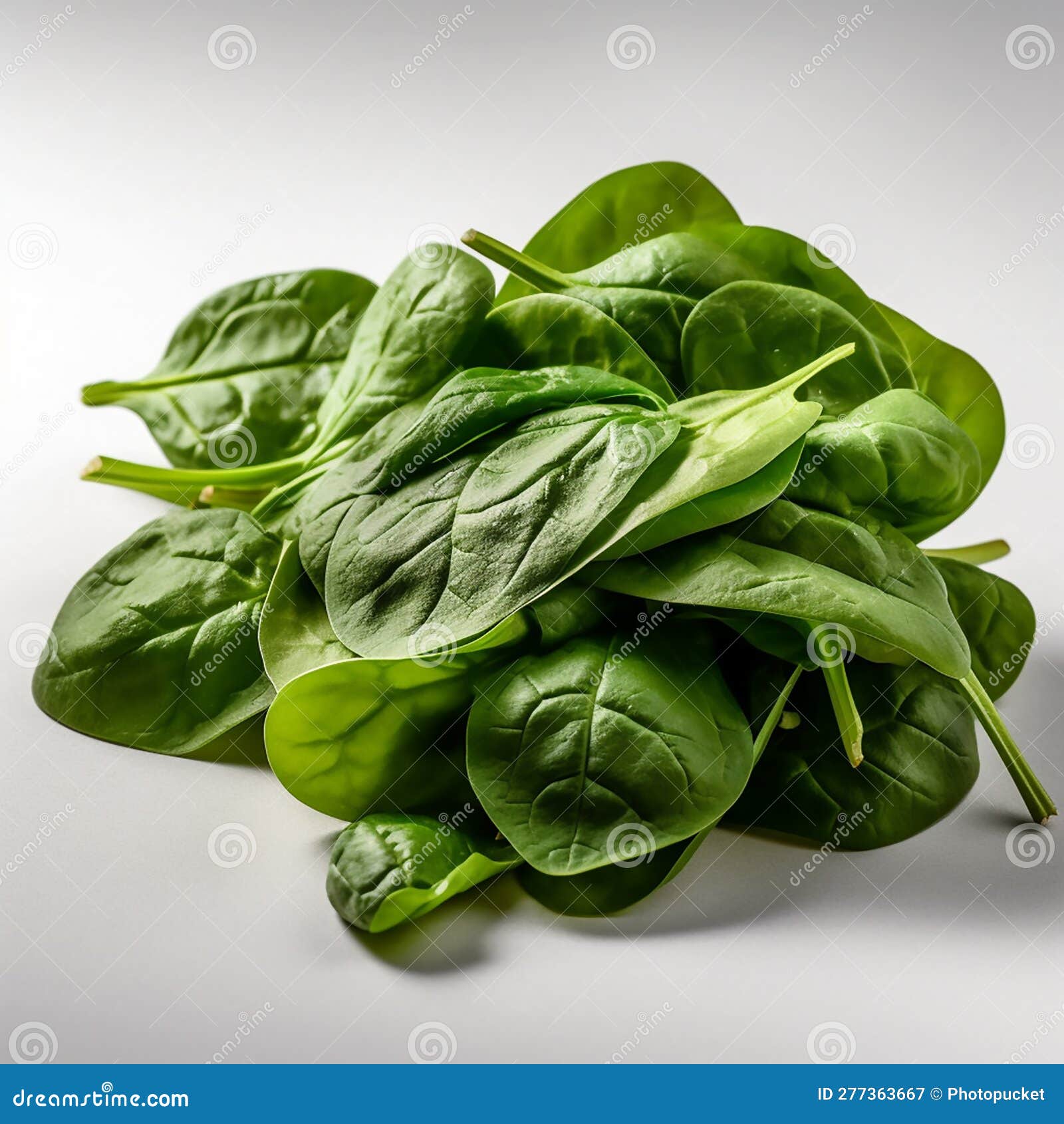 Leafy Spinach Isolated on a Pure White Background Stock Illustration ...