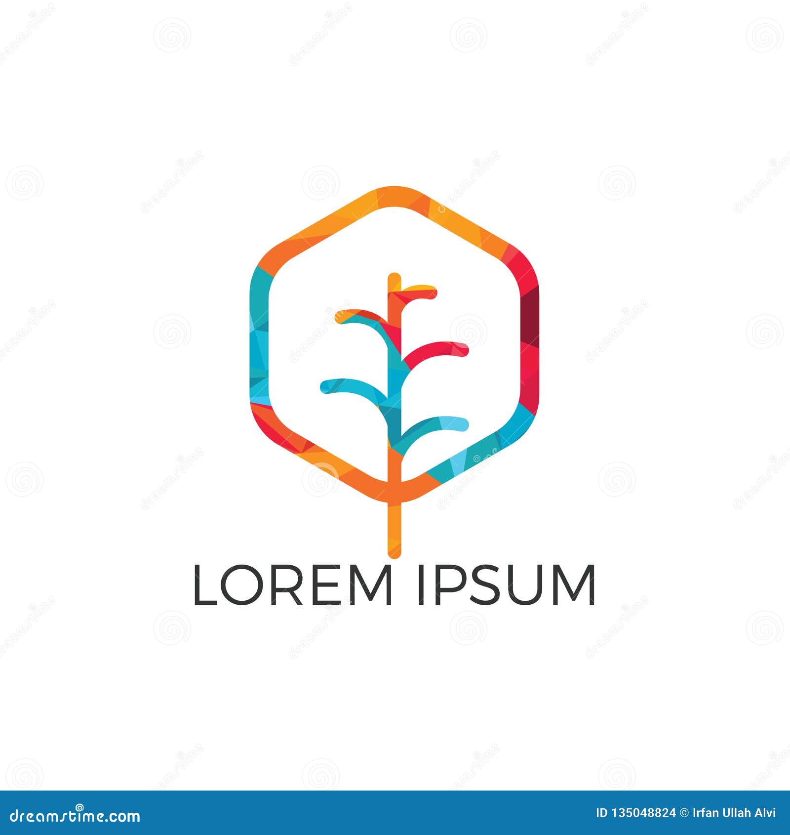 Leafy Tree Logo Design. Modern Line Vector Illustration. Stock Vector ...