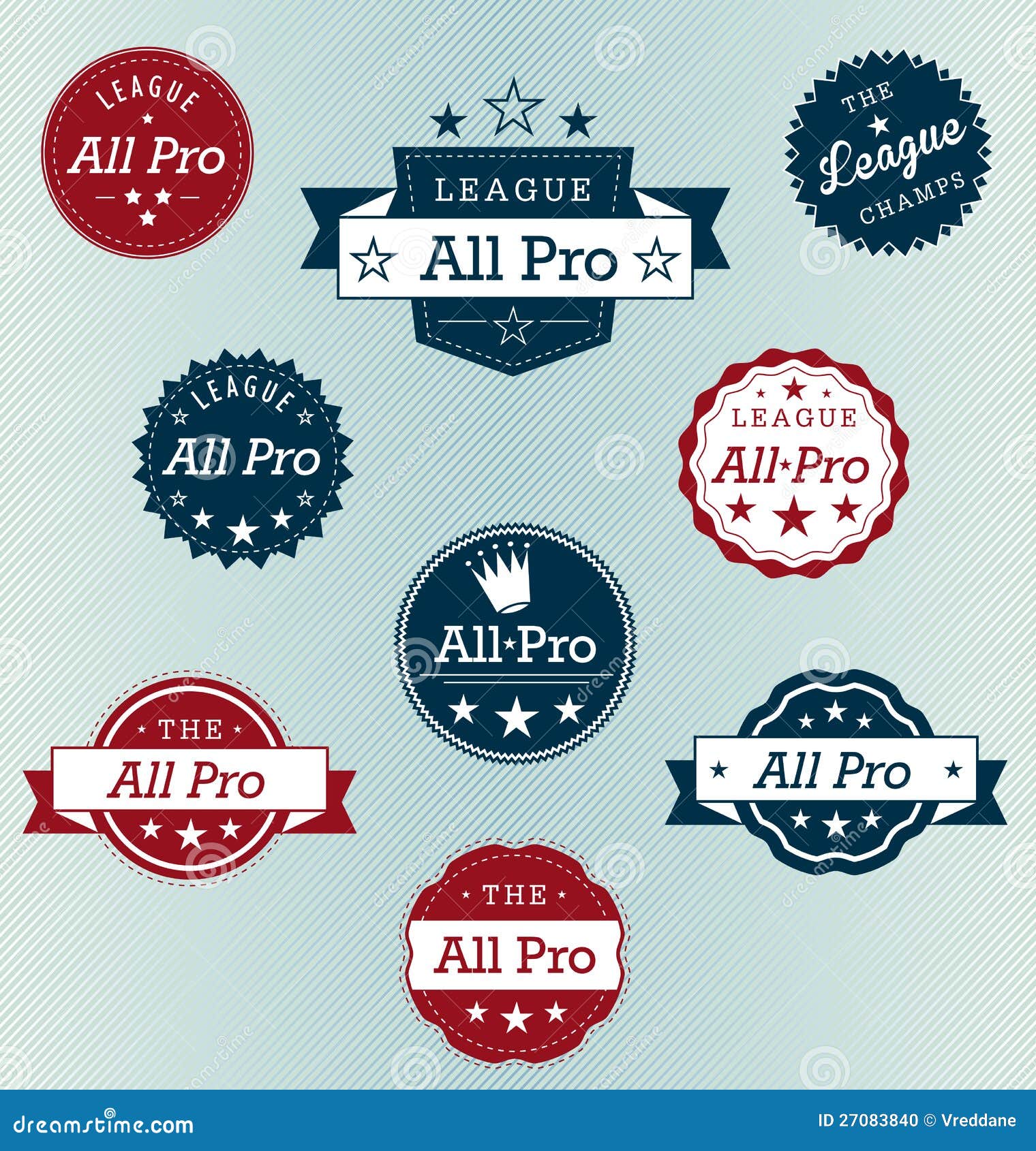 League Champion and All Star Labels Stock Vector - Illustration of ...