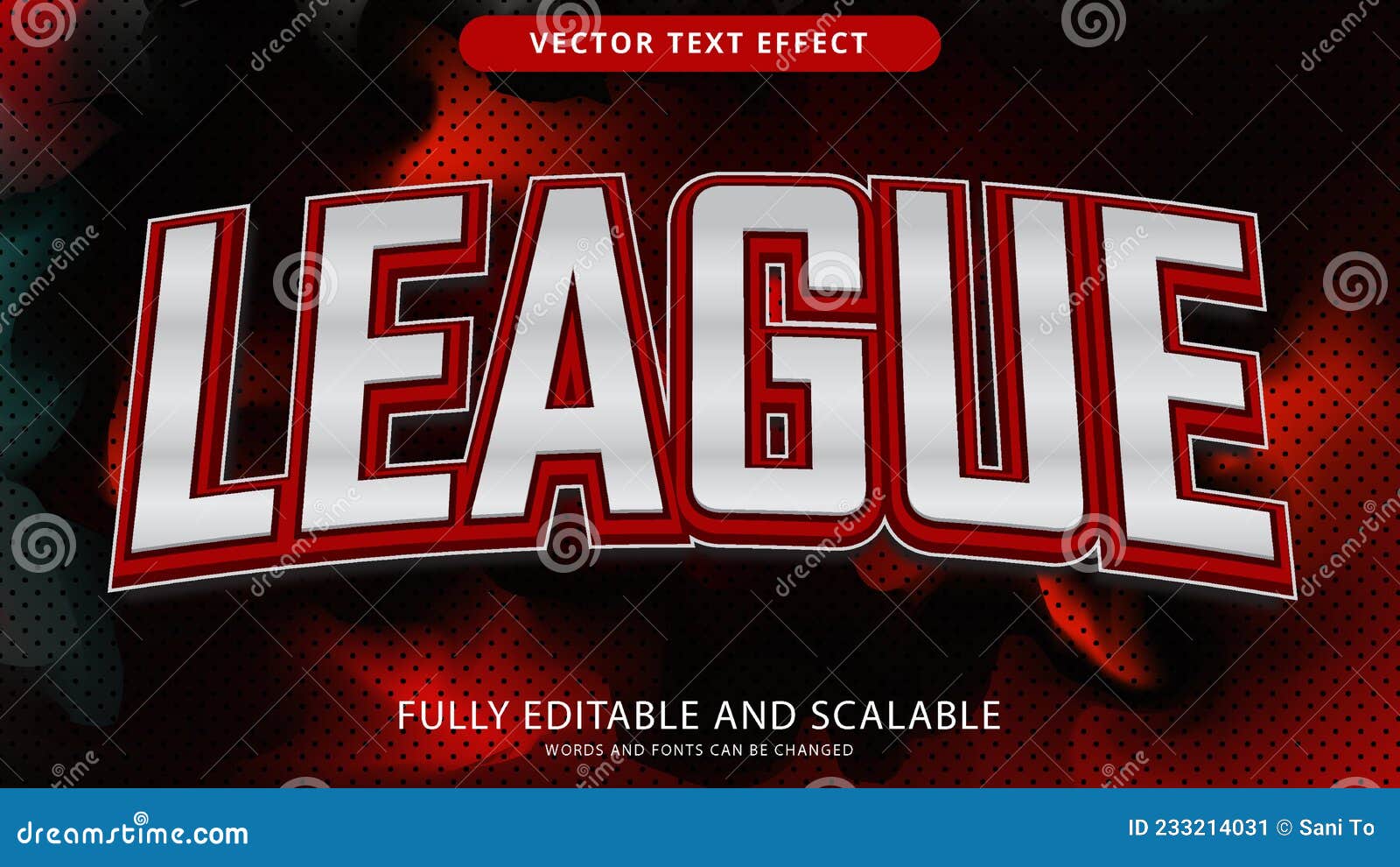 League Text Effect Editable Eps File Stock Vector - Illustration of ...