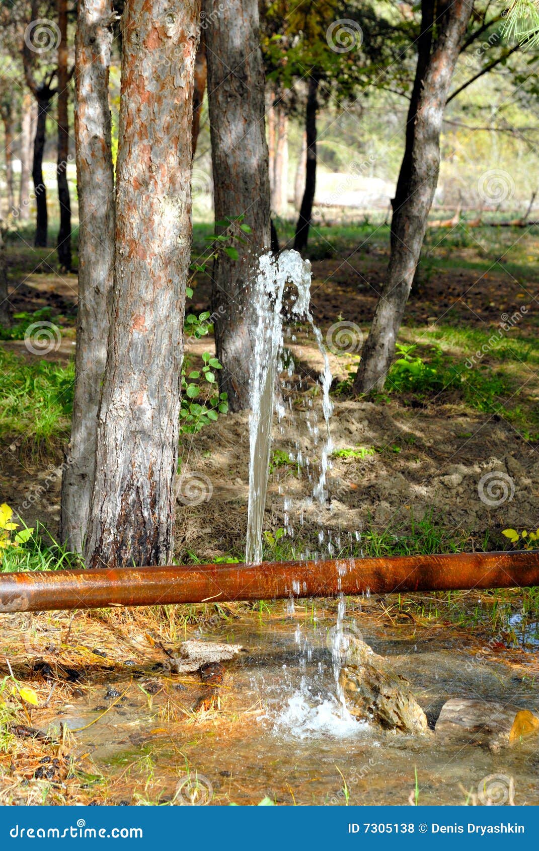 Leak of Water from a Crack in a Pipe Stock Photo - Image of losses ...