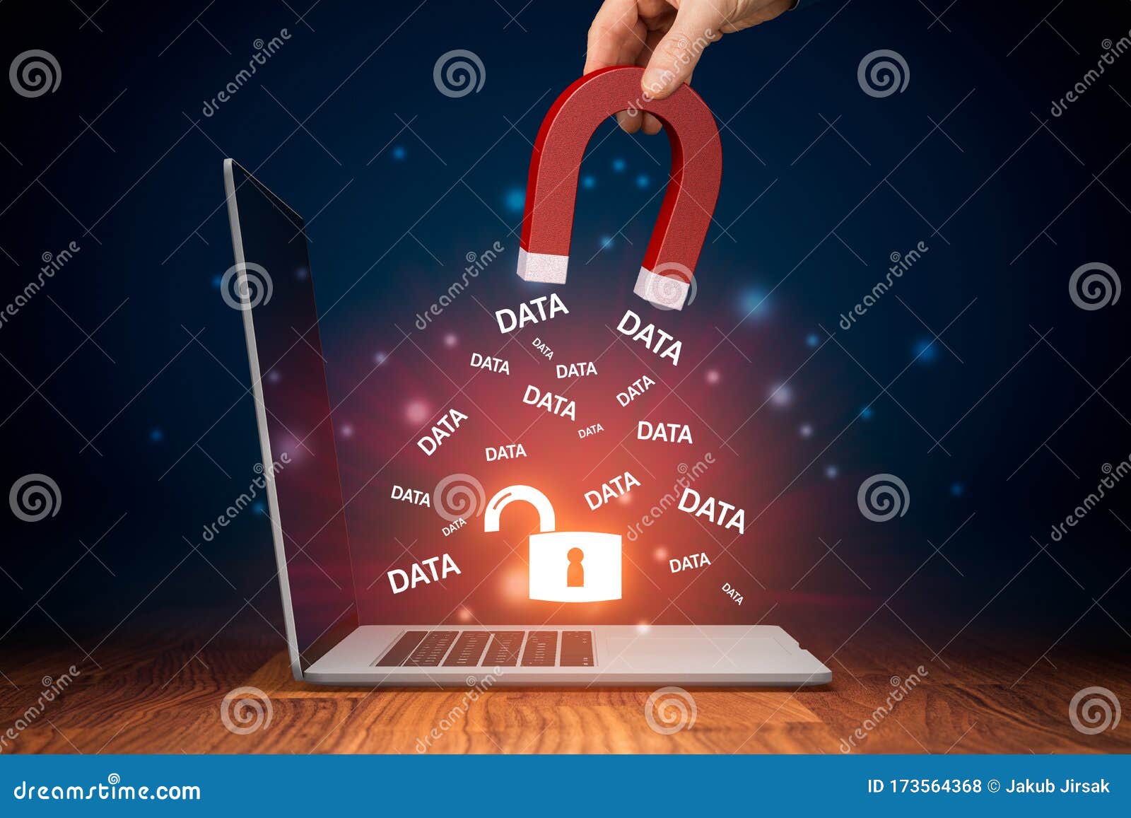 Leaked Data and Data Breach Concepts Stock Photo - Image of computer ...