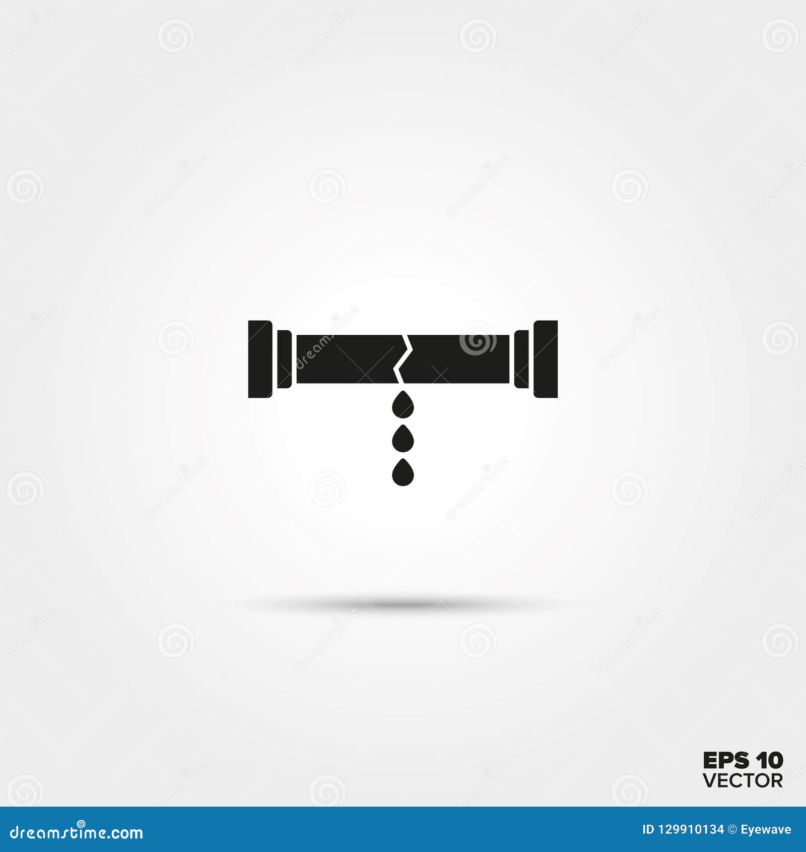 Broken pipe vector icon stock vector. Illustration of pipe - 129910134