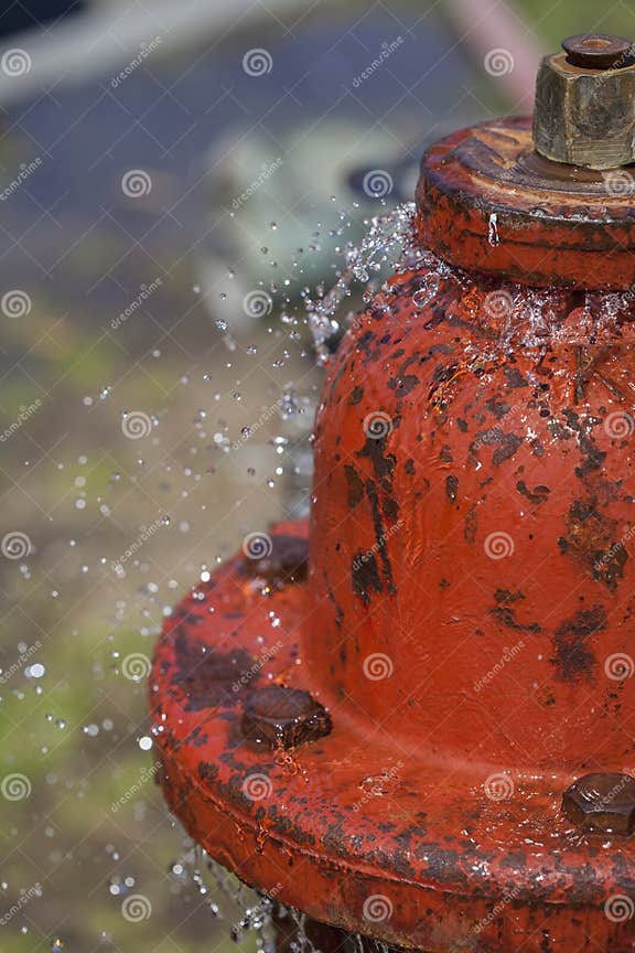 Leaking Fire Hydrant Spraying Water Stock Photo - Image of flow, leaky ...