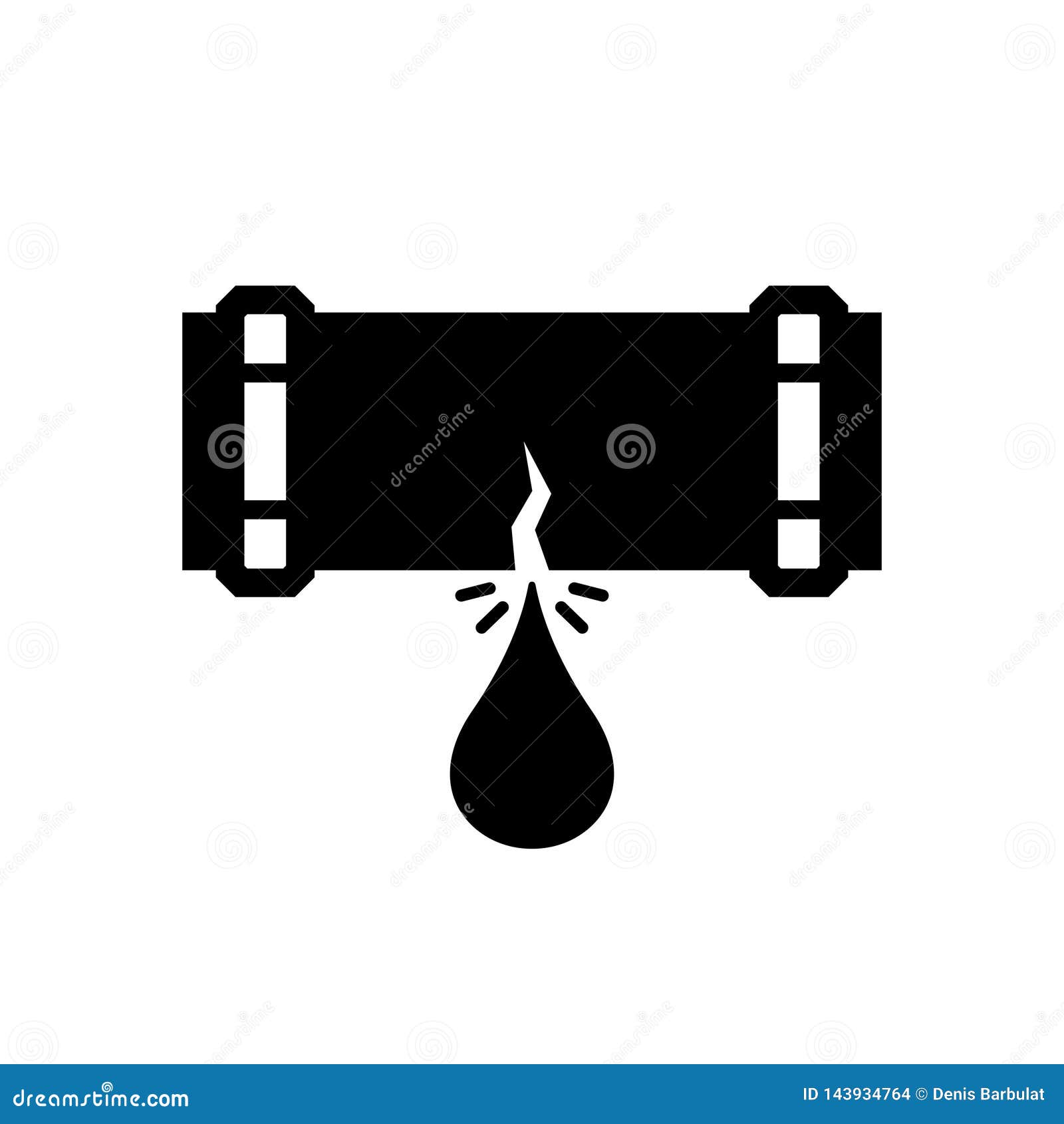 Leaking pipe icon stock vector. Illustration of sink - 143934764