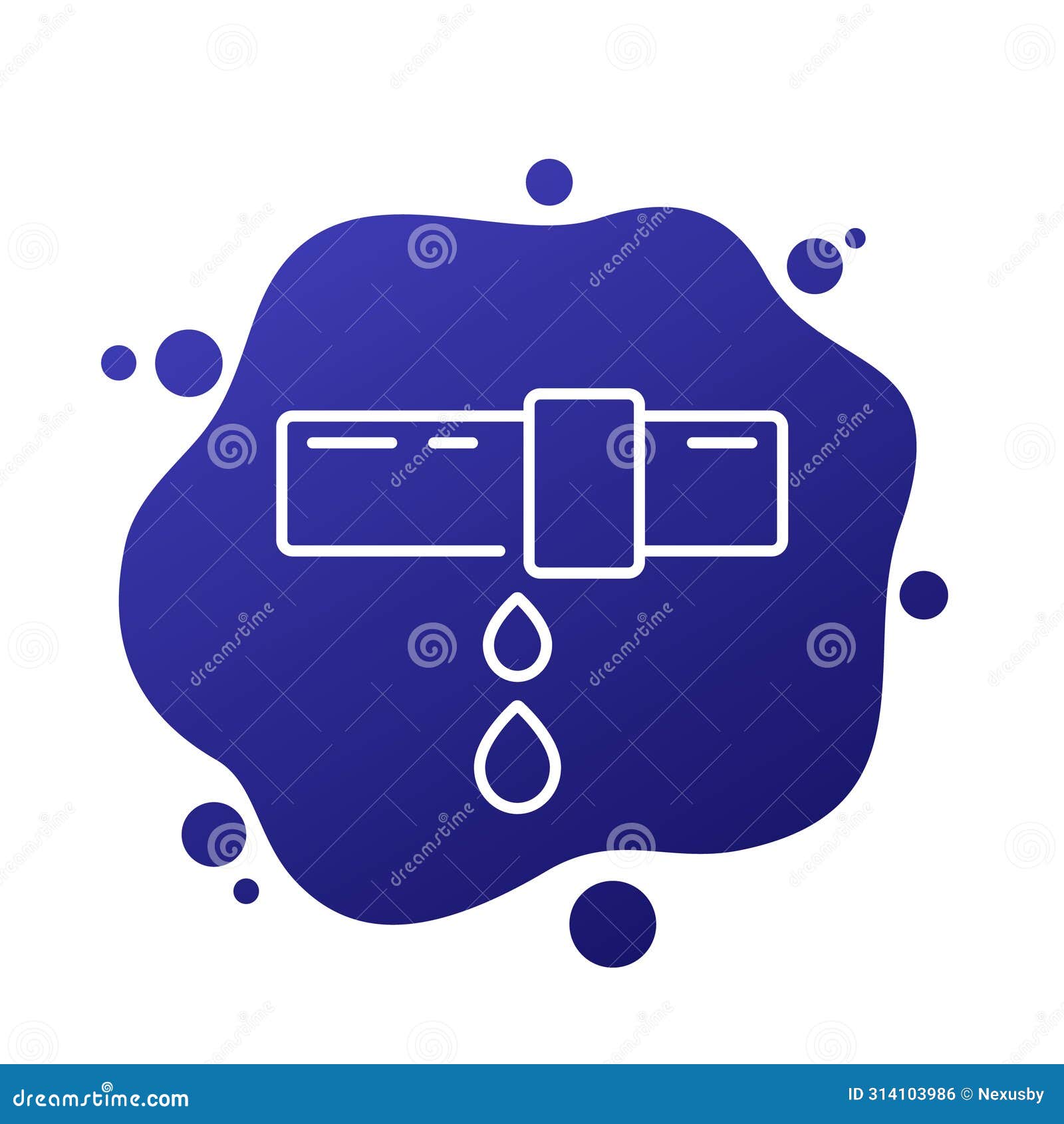 Leaking Pipe Icon, Line Vector Stock Vector - Illustration of pipeline ...