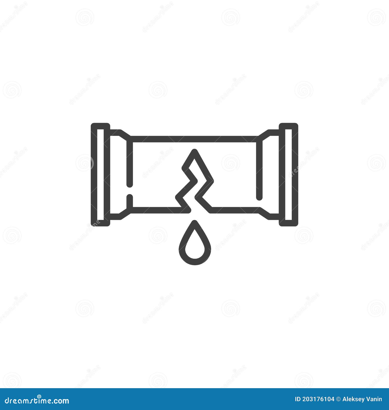 Leaking pipe line icon stock vector. Illustration of perfect - 203176104
